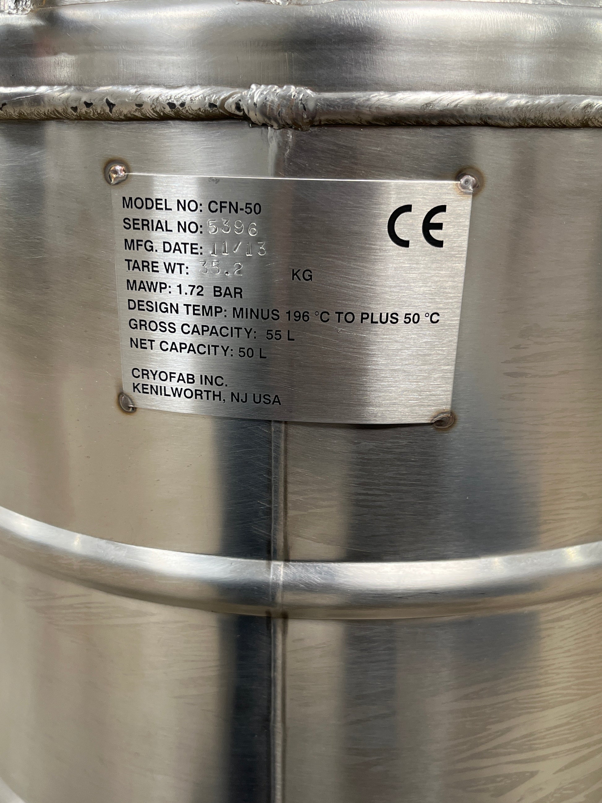 Cryofab CFN-50 Low Pressure Container Atmospheric Container CFN Series ...