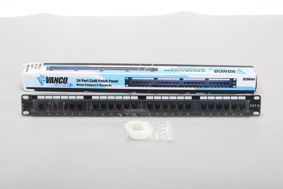 Vanco 820664 24-Port CAT6 Patch Panel P24T-KAA With Accessories - New ...