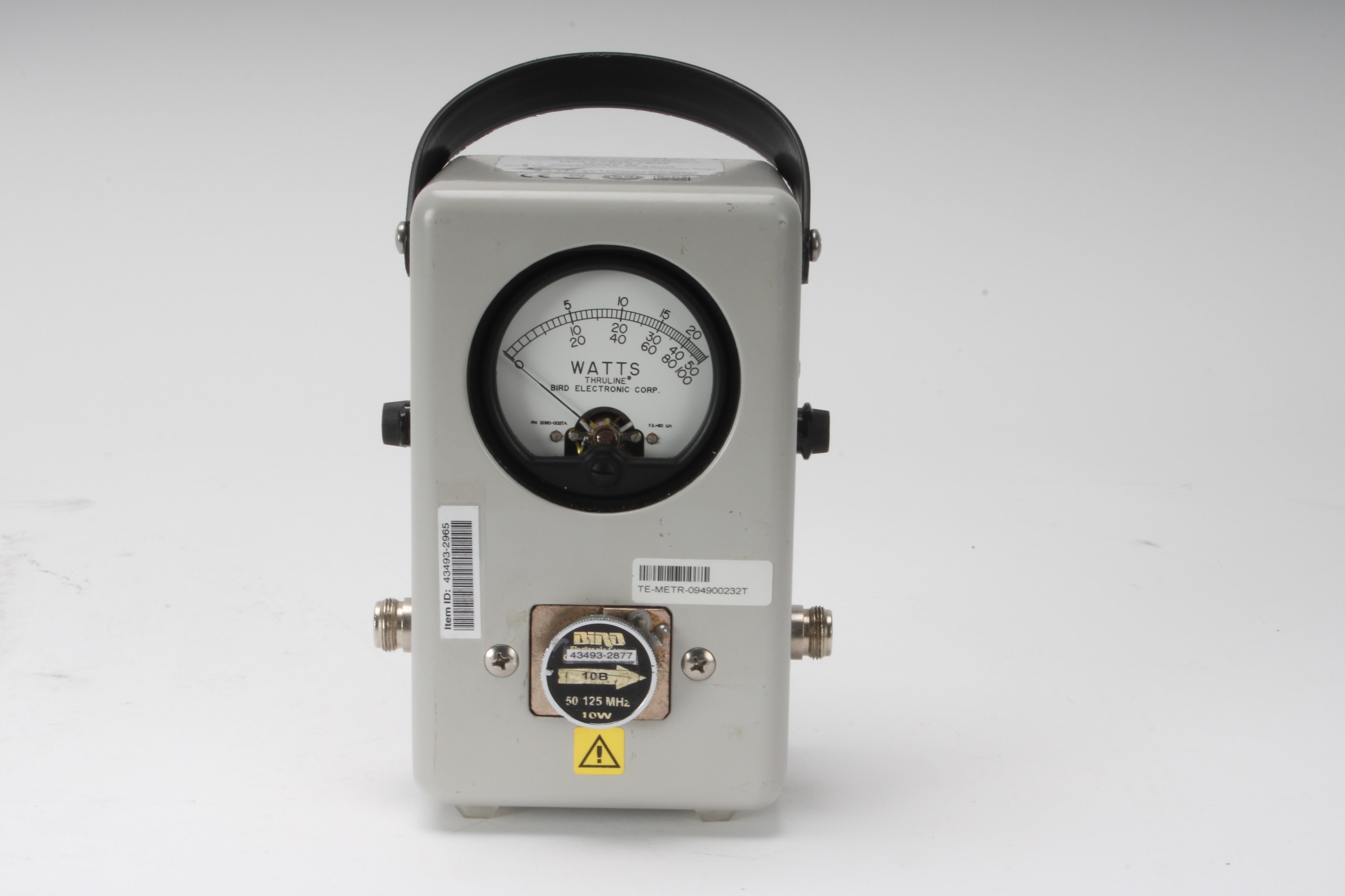 Bird 43 Thruline Watt Meter With Bird 10B 50-125MHz 10W Plug In and Ty ...