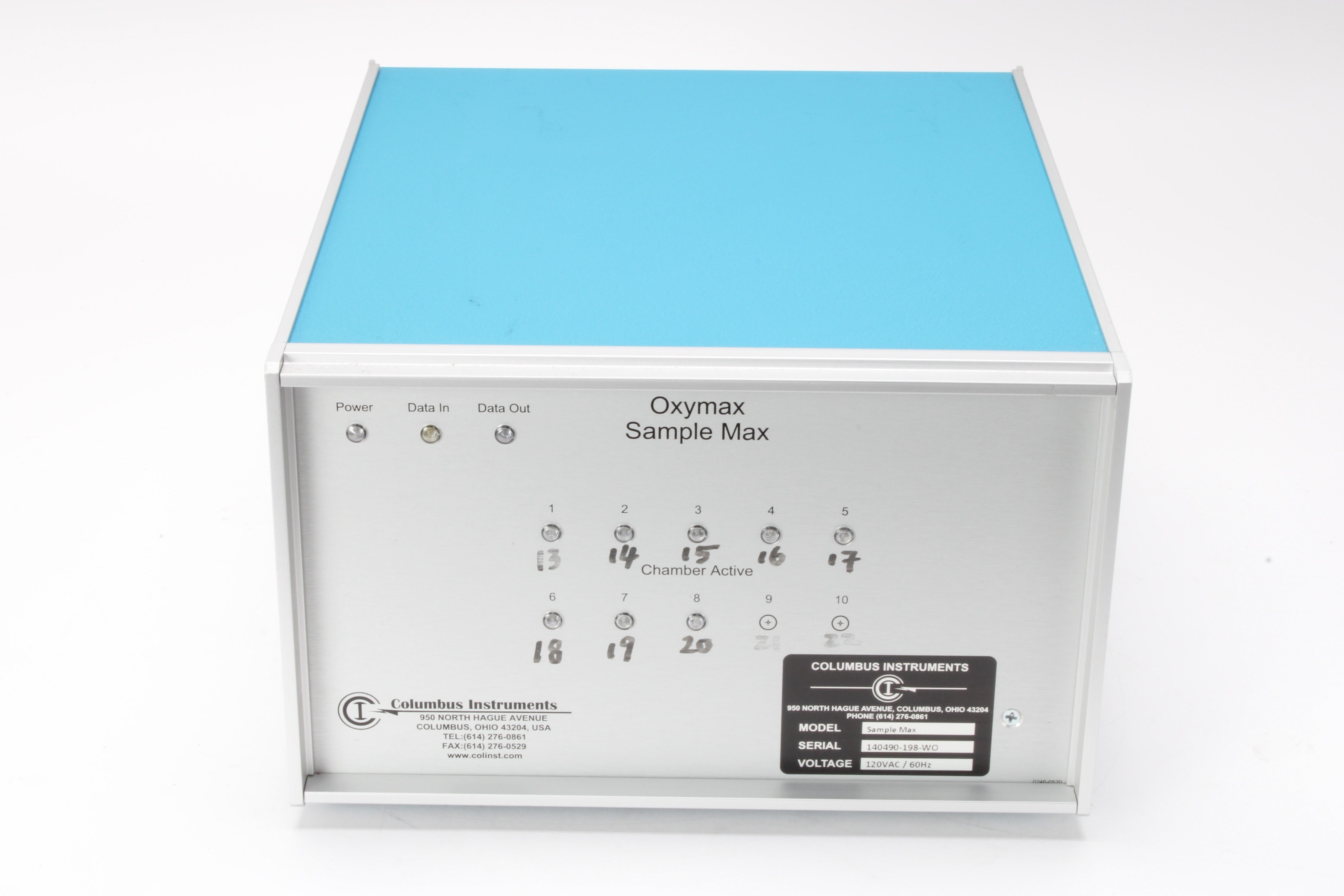Columbus Instruments Oxymax 8-Channel Sample-Max Gas Multiplexer Fair ...