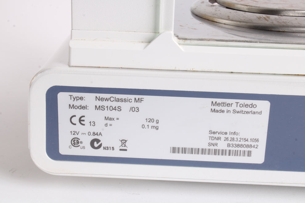 Mettler Toledo MS104S /03 NewClassic MF Max = 120g, d = 0.1mg Scale ...