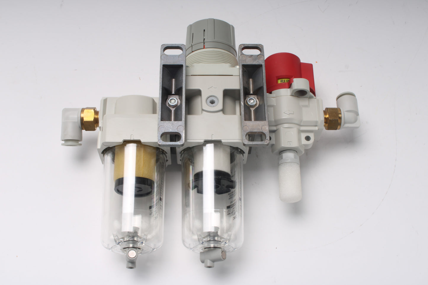 SMC AW30-02-A Filter Regulator w/ AFM30-02-A Mist Separator, VHS30-02A ...