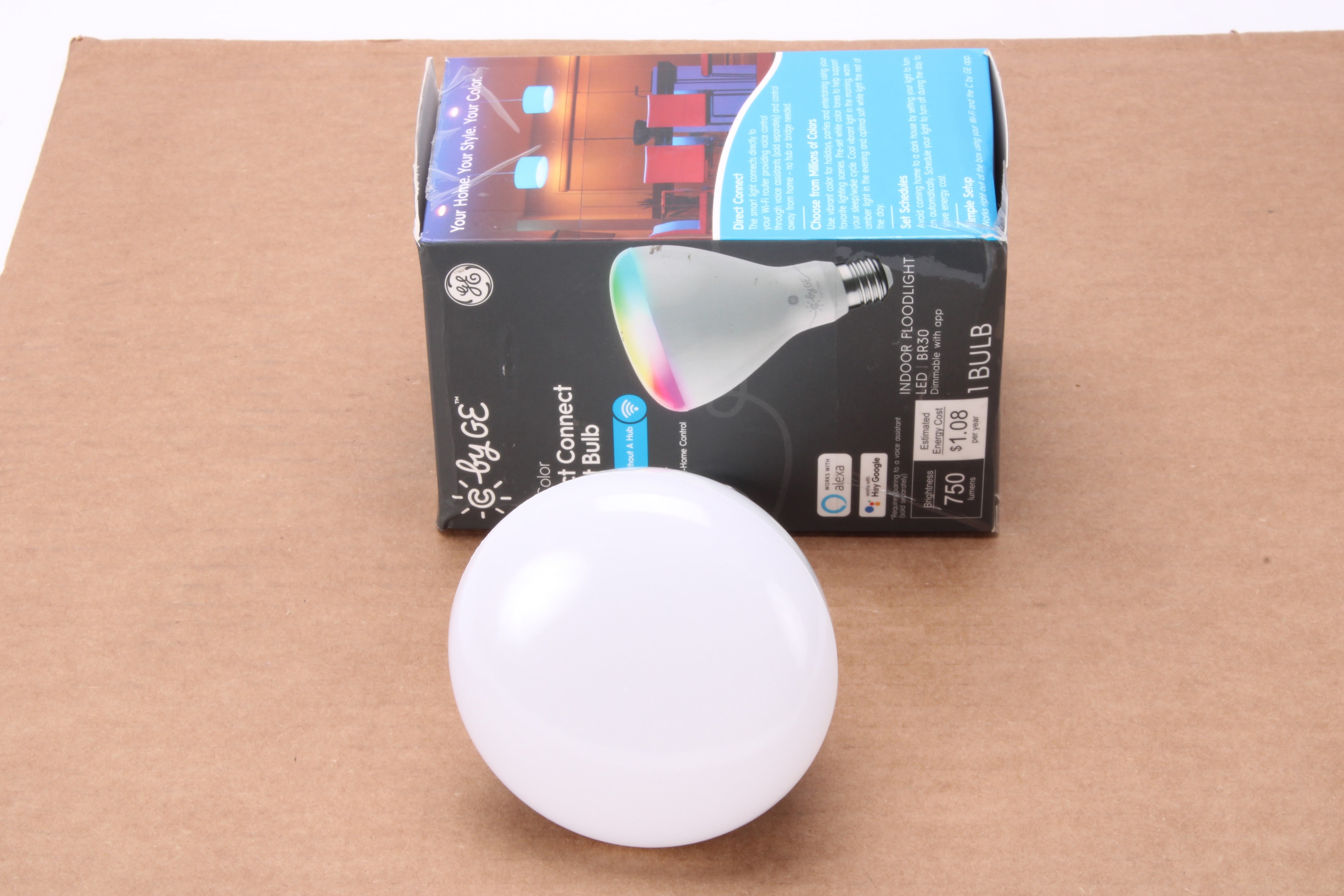 GE CLEDR309CD1 750 Lumen 9W Full Color LED Light Bulb With Original Bo ...