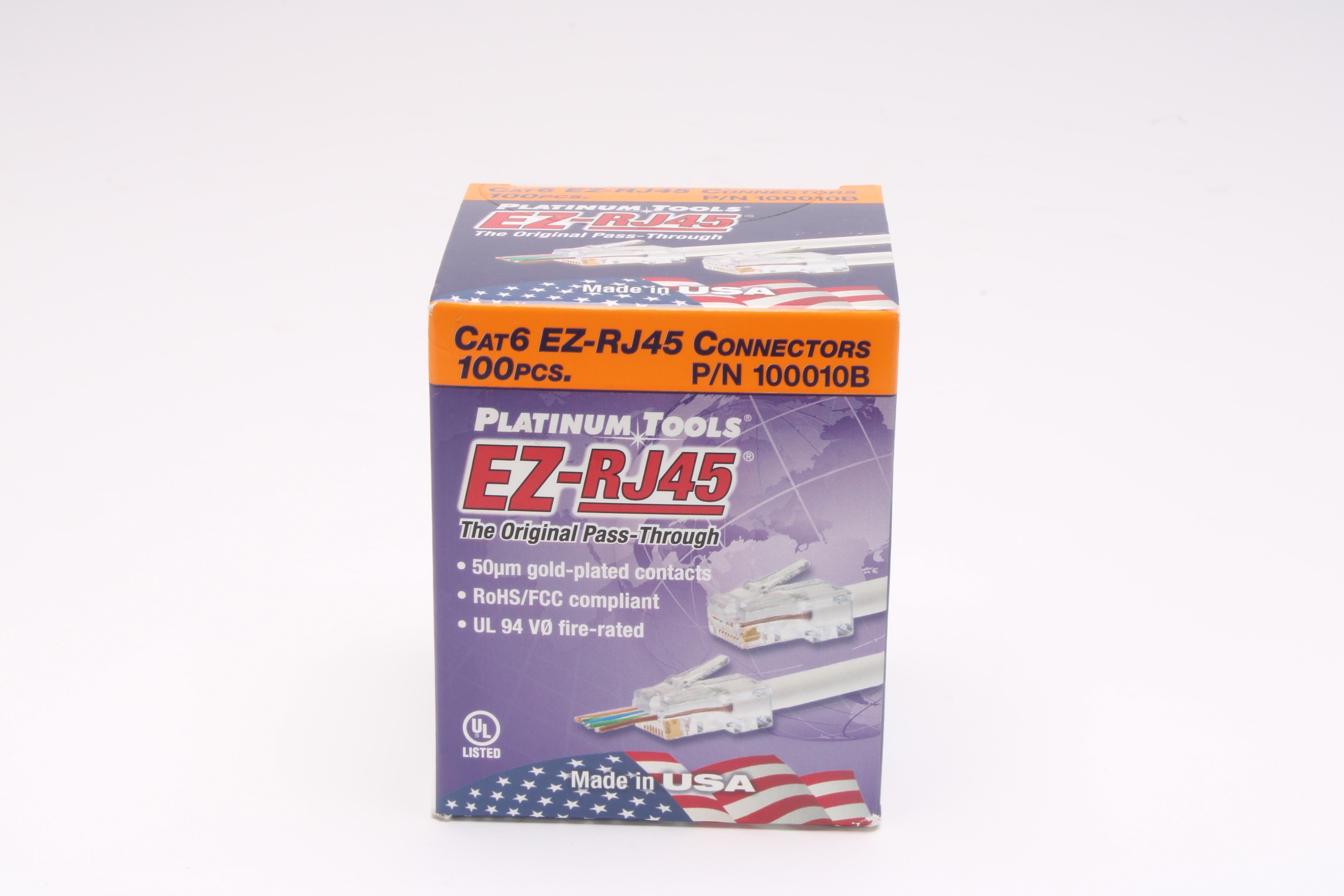 Platinum Tools EZ-RJ45 CAT6 Connectors 100 PCS 100010B - NEW – NTC Tech