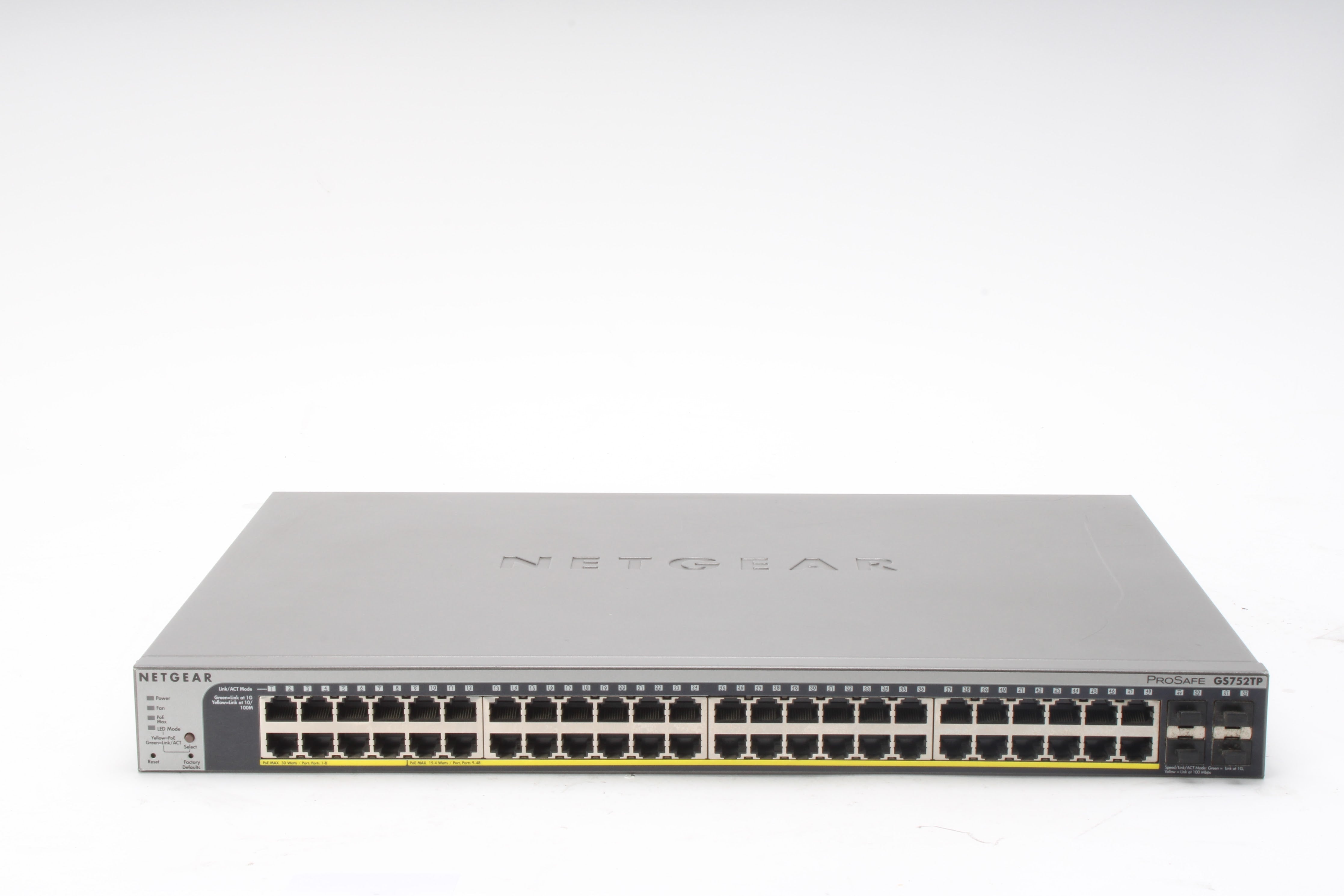 Netgear GS752TP ProSafe 48-Port Gigabit Smart Switch W/ PoE and 4 SFP ...