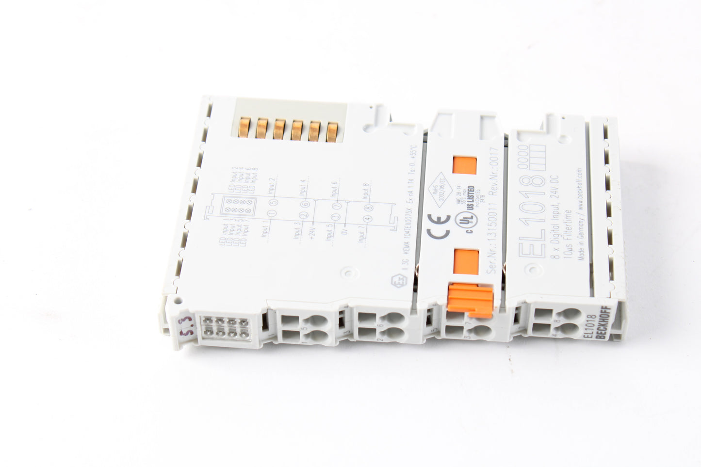Beckhoff EL1018 8 x Digital Input 24V DC / EtherCAT Terminal, 8-channe ...
