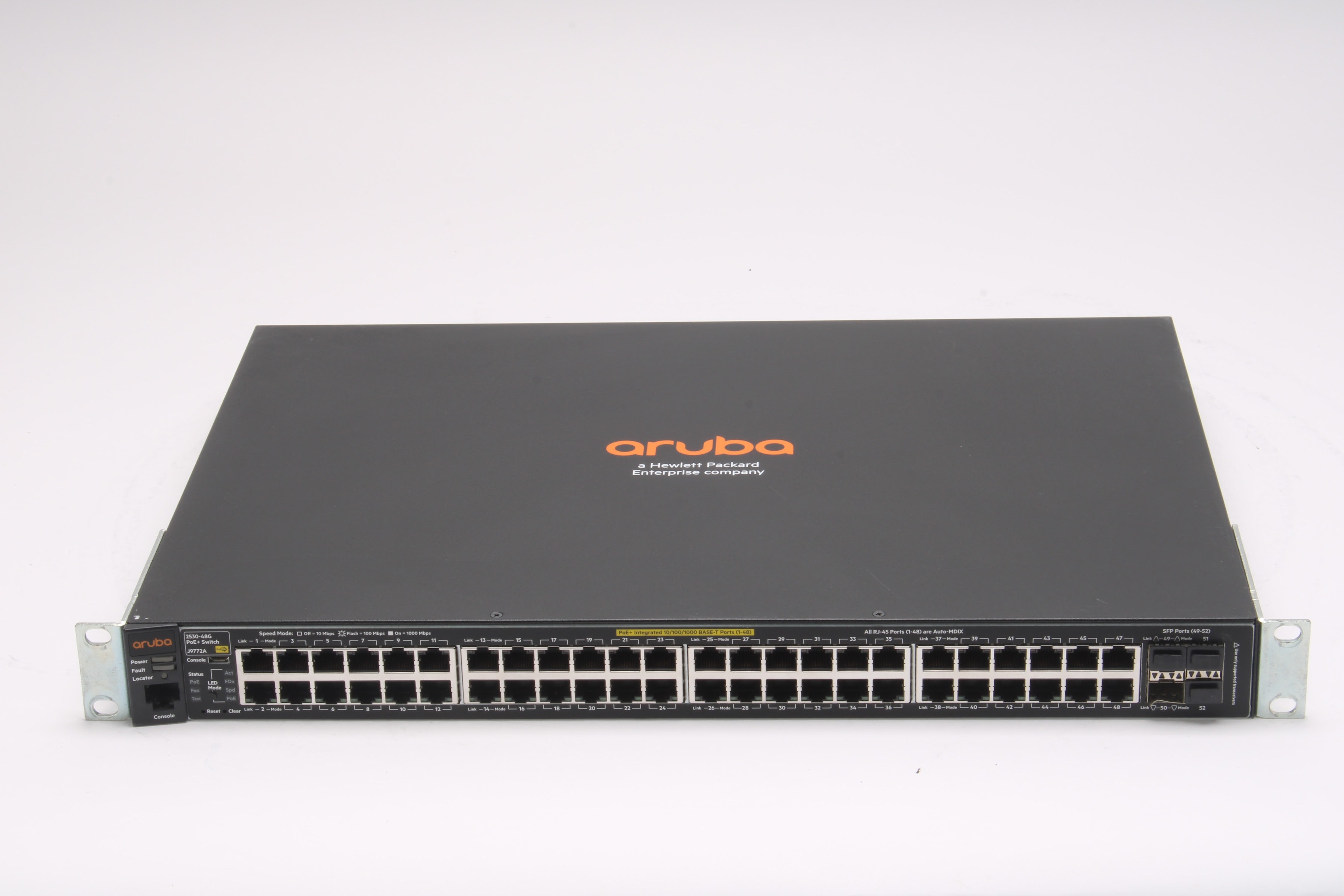 HPE J9772A Aruba 2530-48G-PoE+ Switch 48-Port J9772-60301 With Rack Ea ...