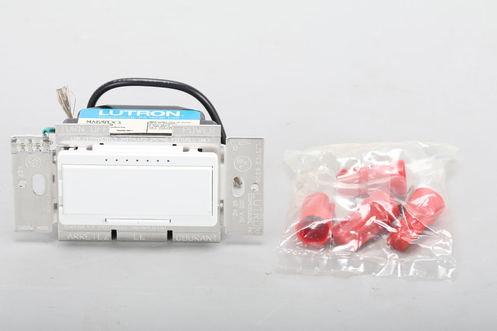 Lutron MSC-1000M-SW Dimmer, Single-Pole/3-Way, Smooth White With Acces ...