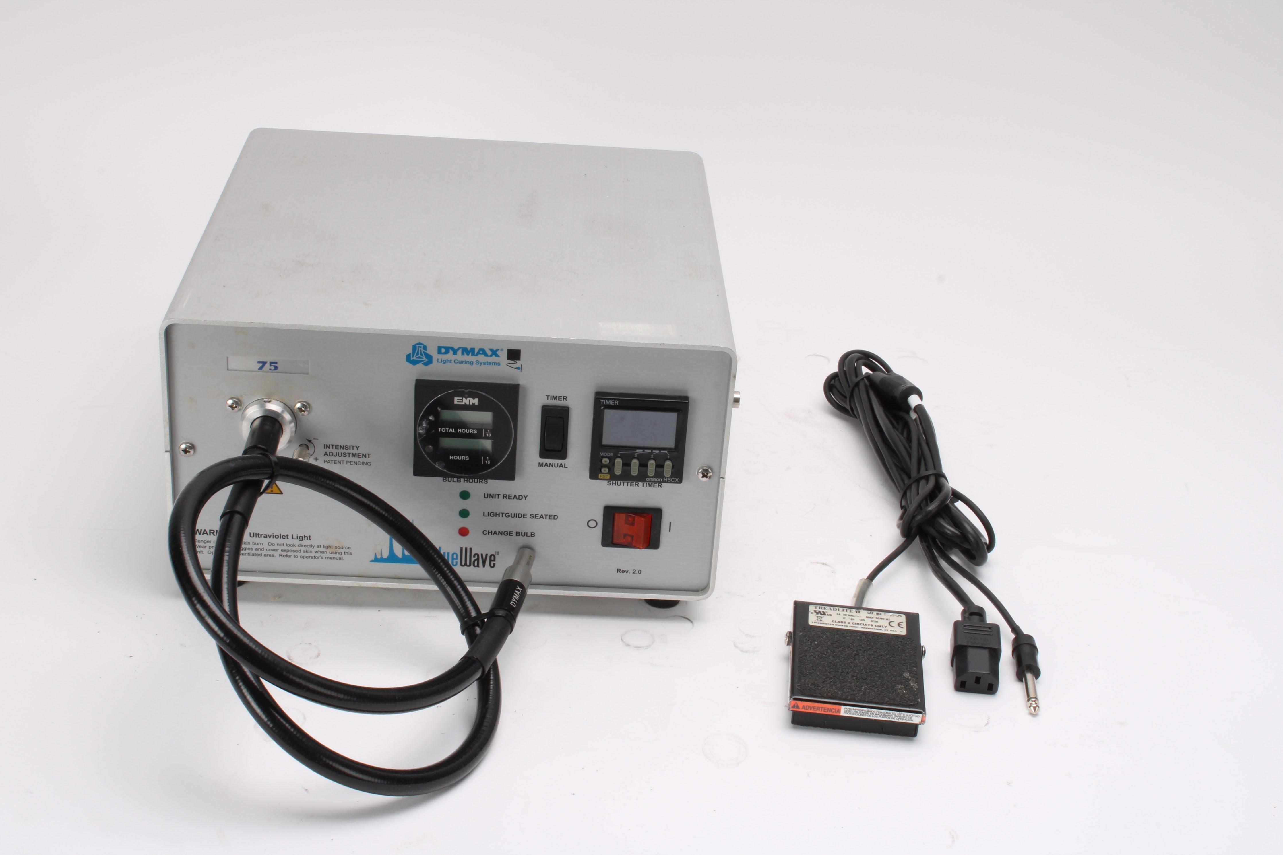 Dymax Blue Wave 75 UV Light Curing System w/ Foot Pedal & Lightguide ...