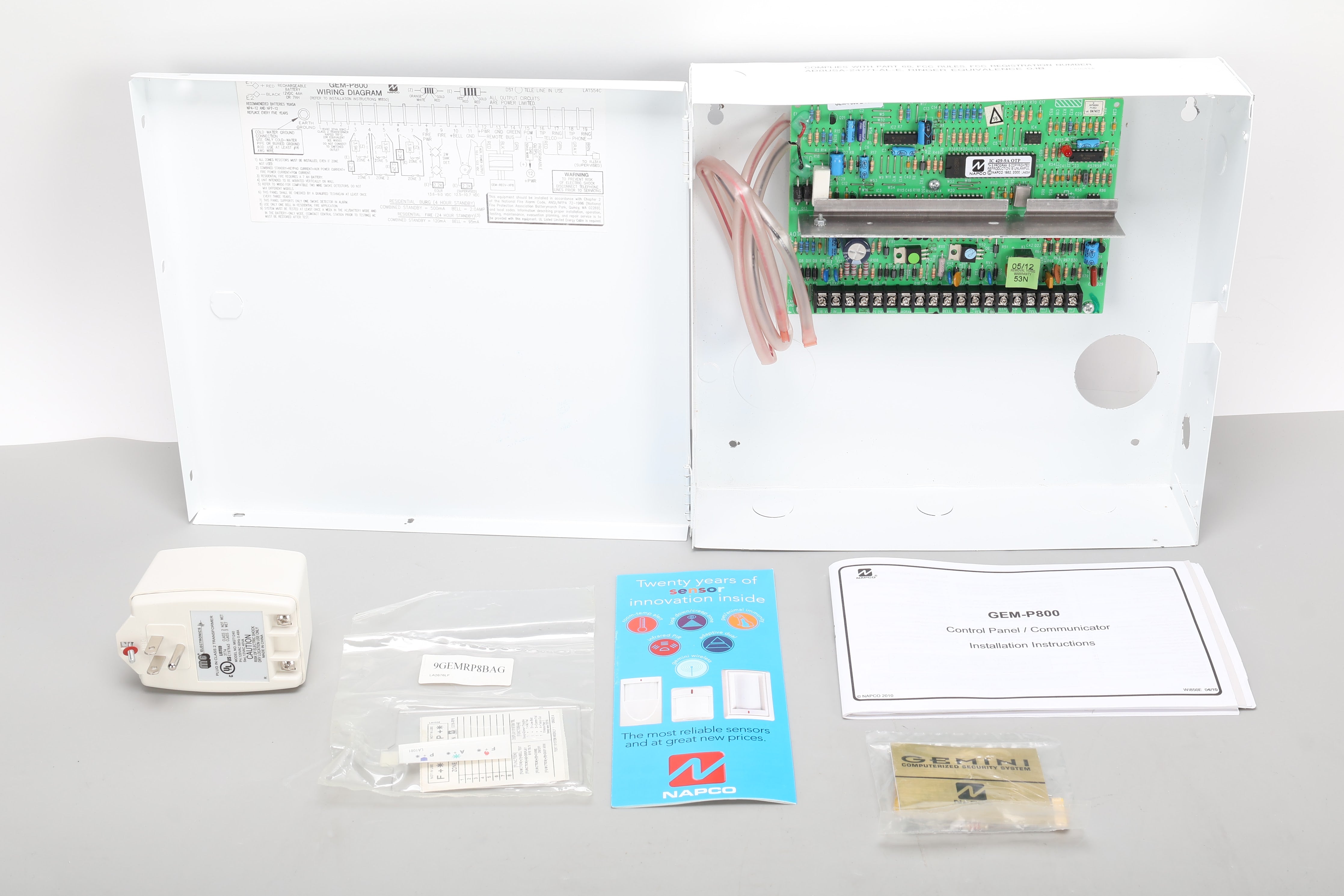 Napco GEM-P800 Gemini Control Panel With Power Supply and Screws – NTC Tech