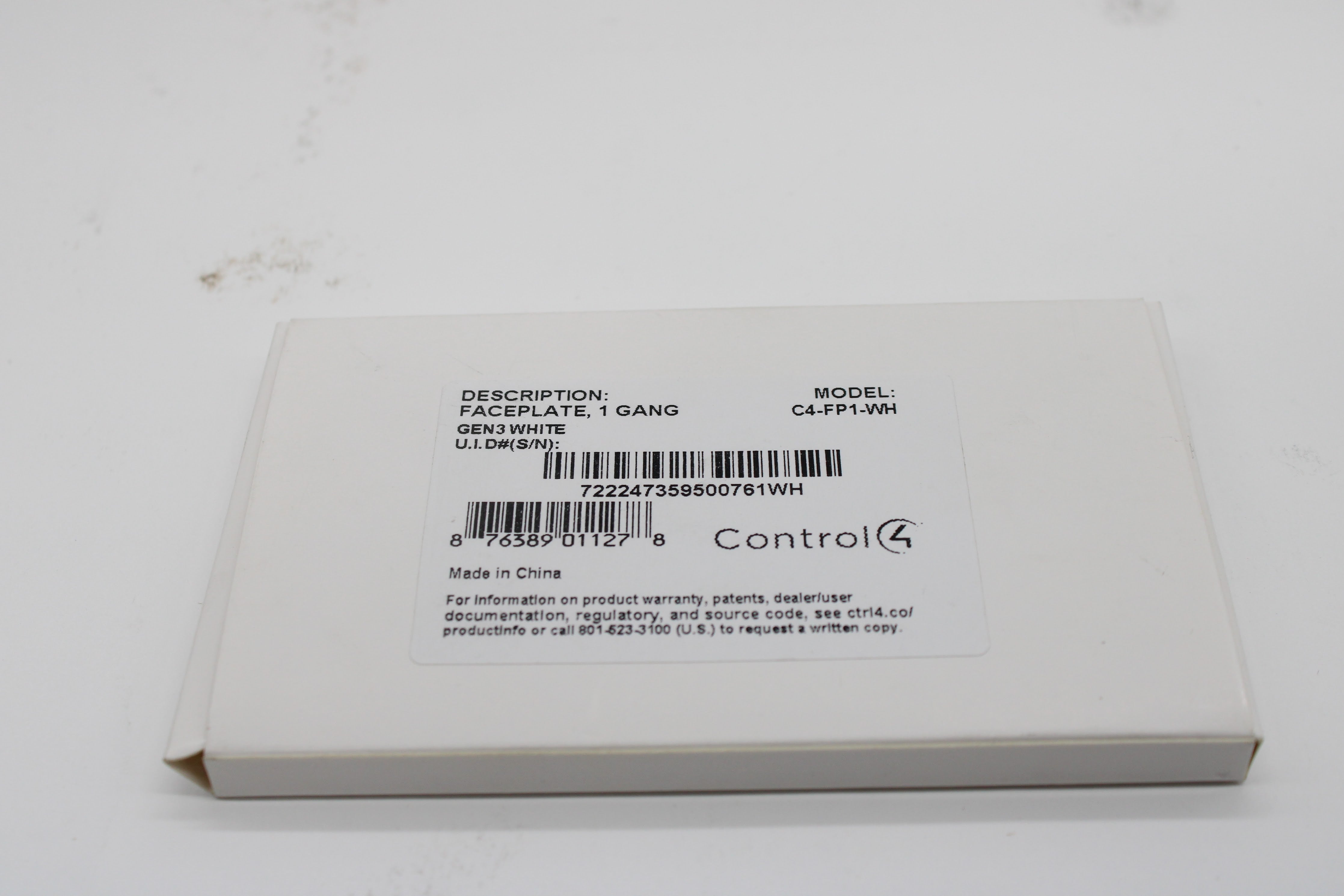 Control4 C4-FP1-WH Faceplate, 1 Gang / Generation 3 White / New – NTC Tech