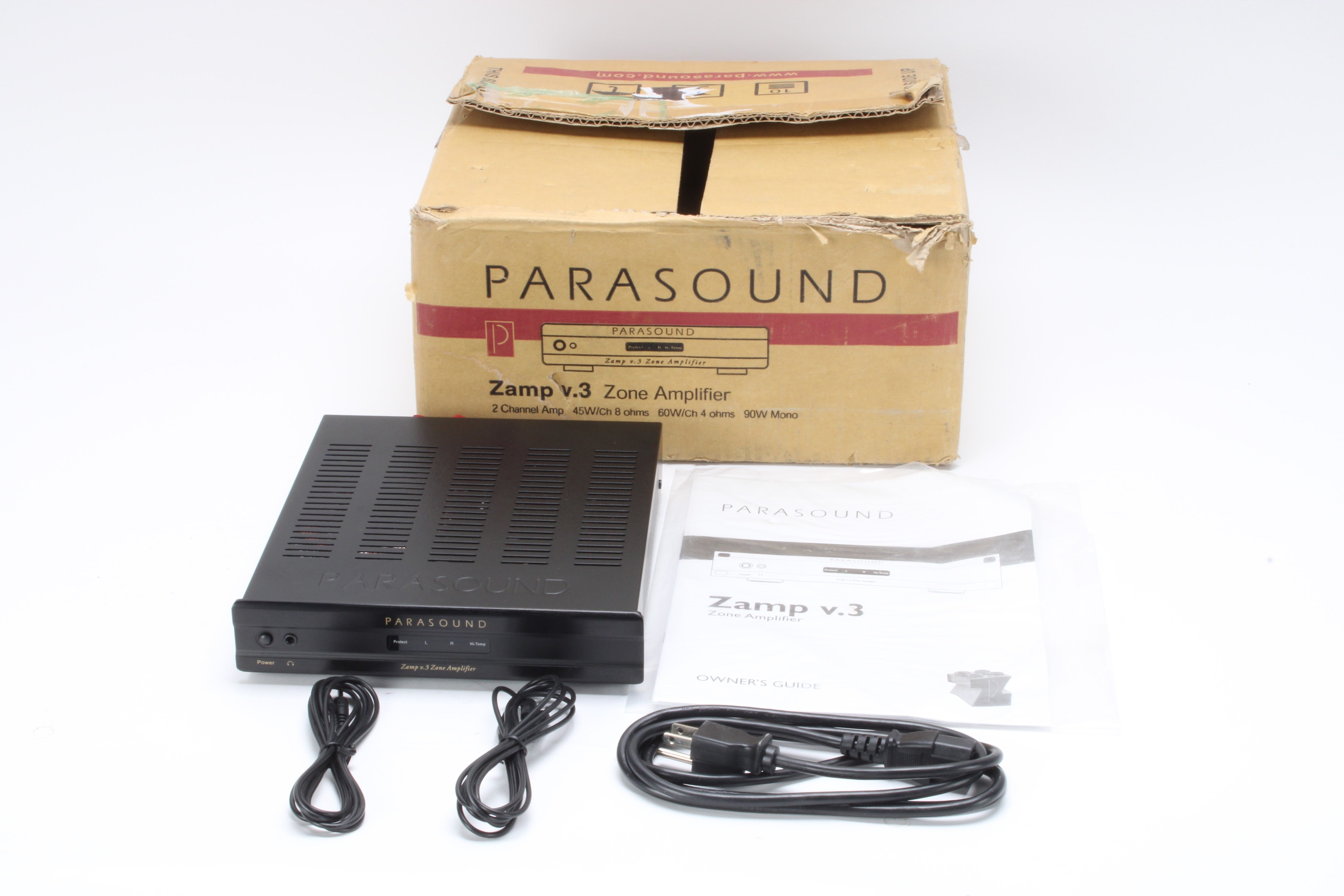 Parasound Zamp v.3 Zone Amplifier W/ 2x Aux Cables, Power Cable, Box ...