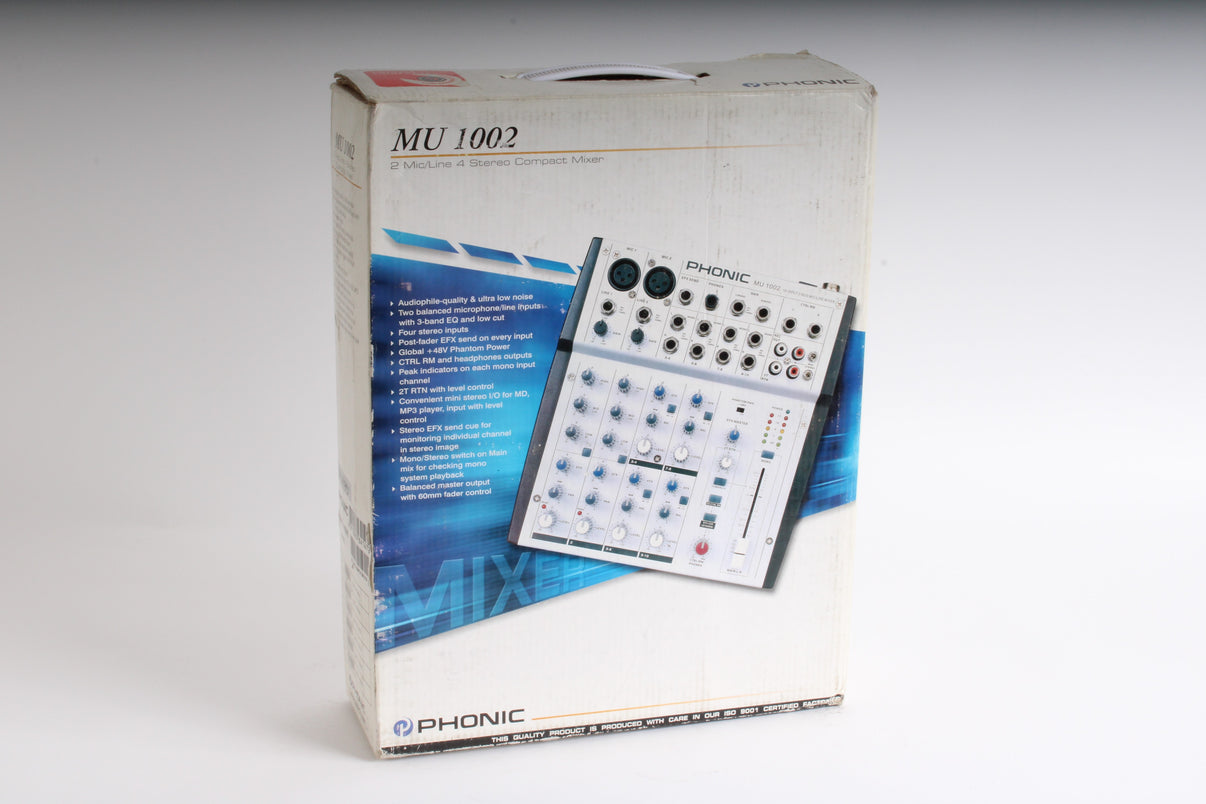 Phonic MU 1002 10-Input 2-Bus Mic/Line Mixer With Power Supply and Acc ...