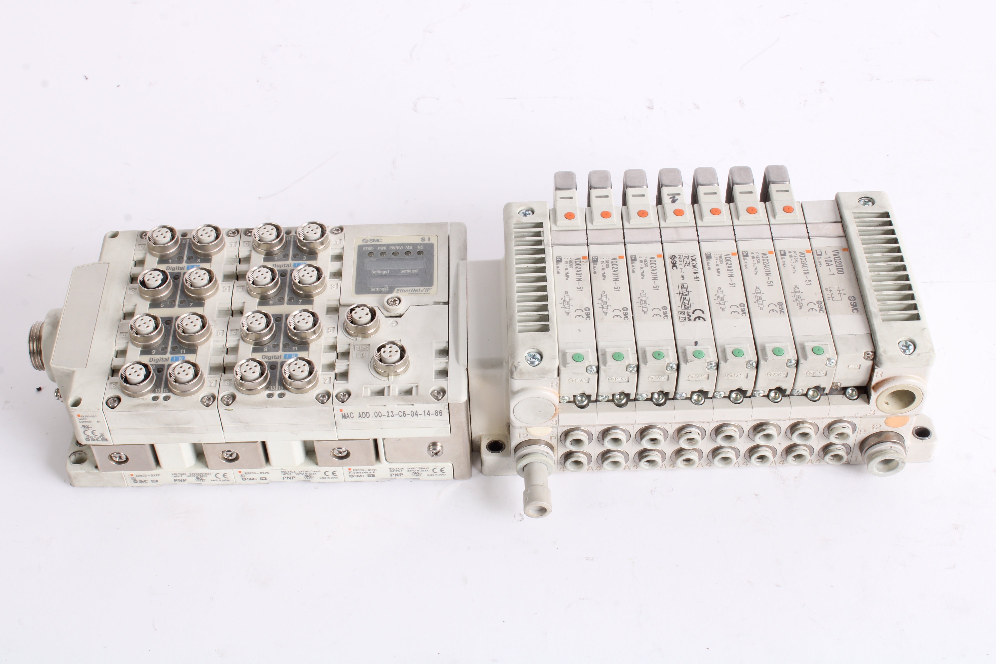 SMC EX600-SEN1 Serial Interface Unit + 2x EX600-DXPD + EX600-ED3 + VVQ ...