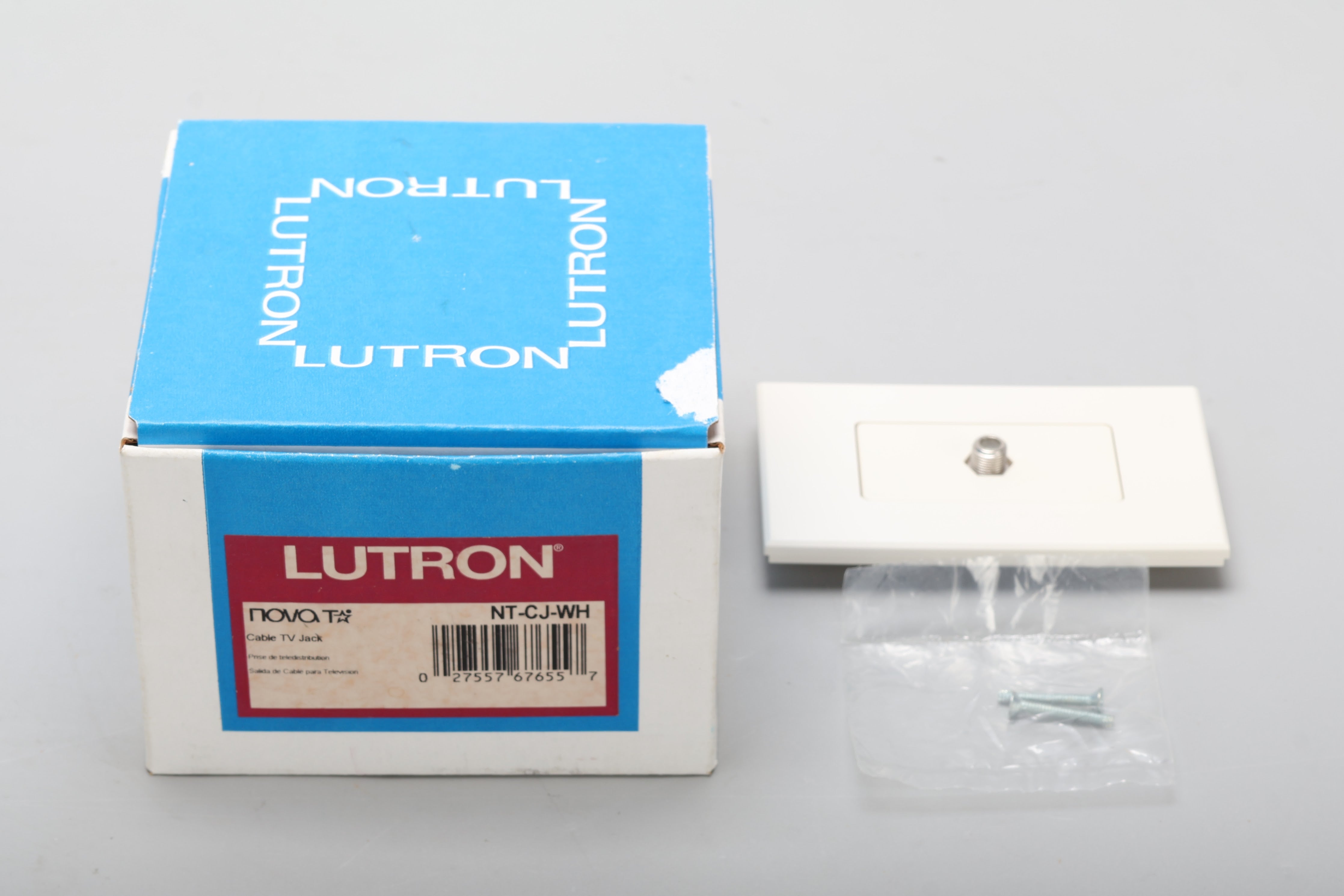 Lutron NT-CJ-WH Coaxial Cable Jack White Wall Plate – NTC Tech