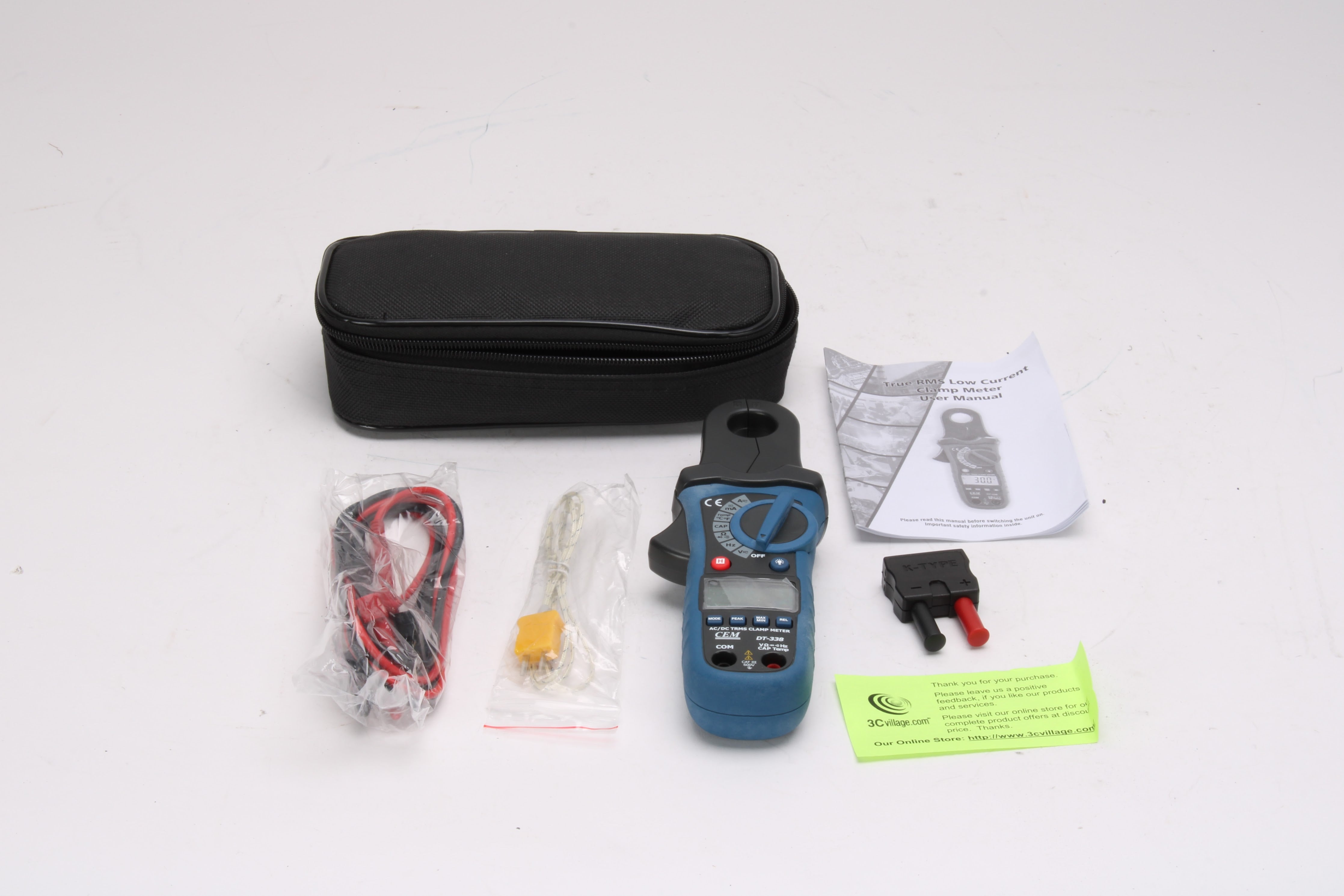 CEM DT-338 Mini AC/DC Digital Clamp Meter Tester Multimeter - New Open ...