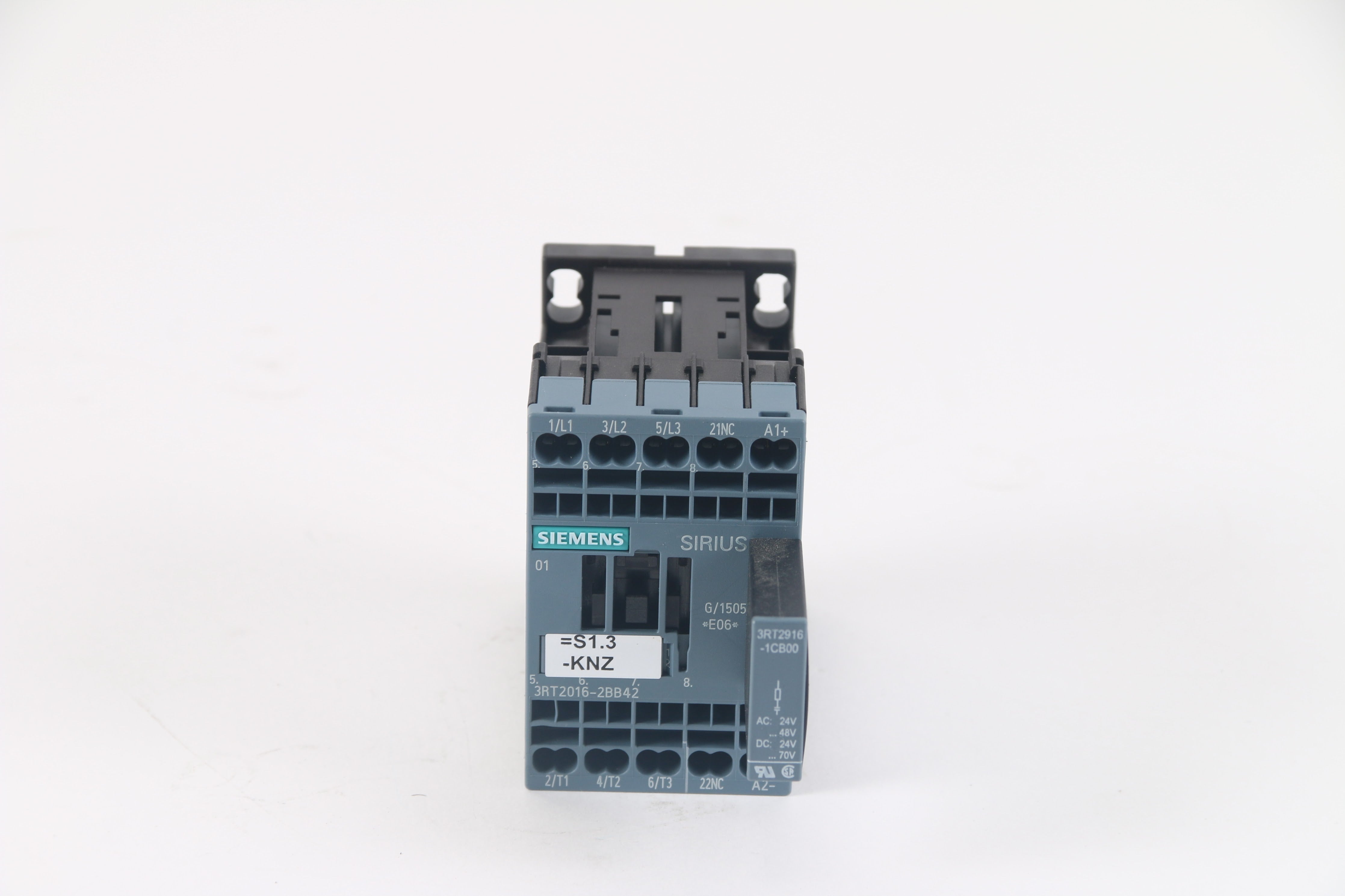 Siemens Sirius 3RT2016-2BB42 Contactor W/ 3RT2916-1CB00 Surge Suppress ...