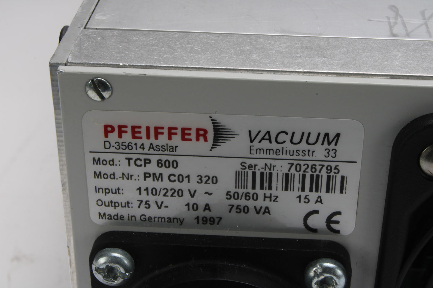 Pfeiffer TCP 600 Turbo Pump Controller Power Supply PM C01 320 - AS IS – NTC Tech