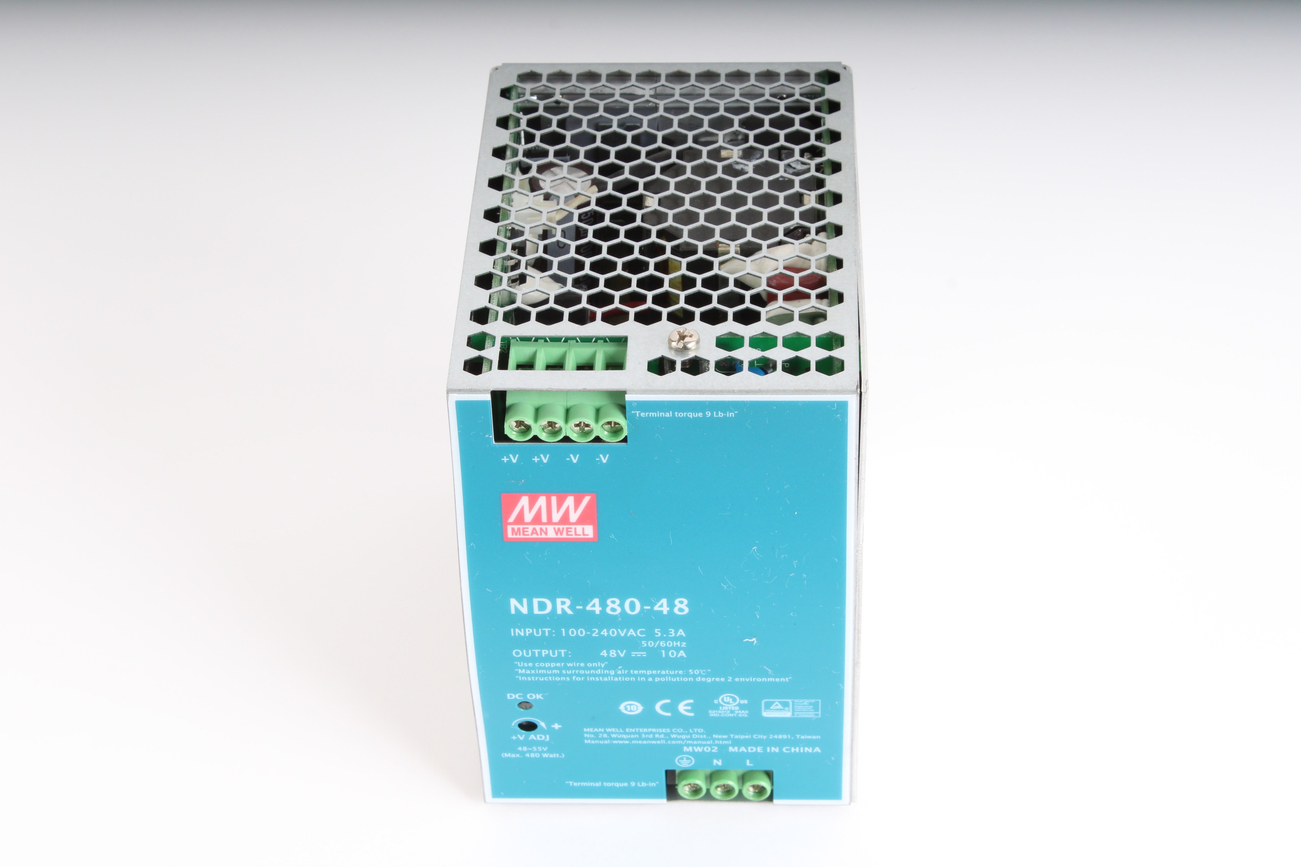 Mean Well NDR-480-48 DIN Power Supply 480 Watts 48V 10A – NTC Tech