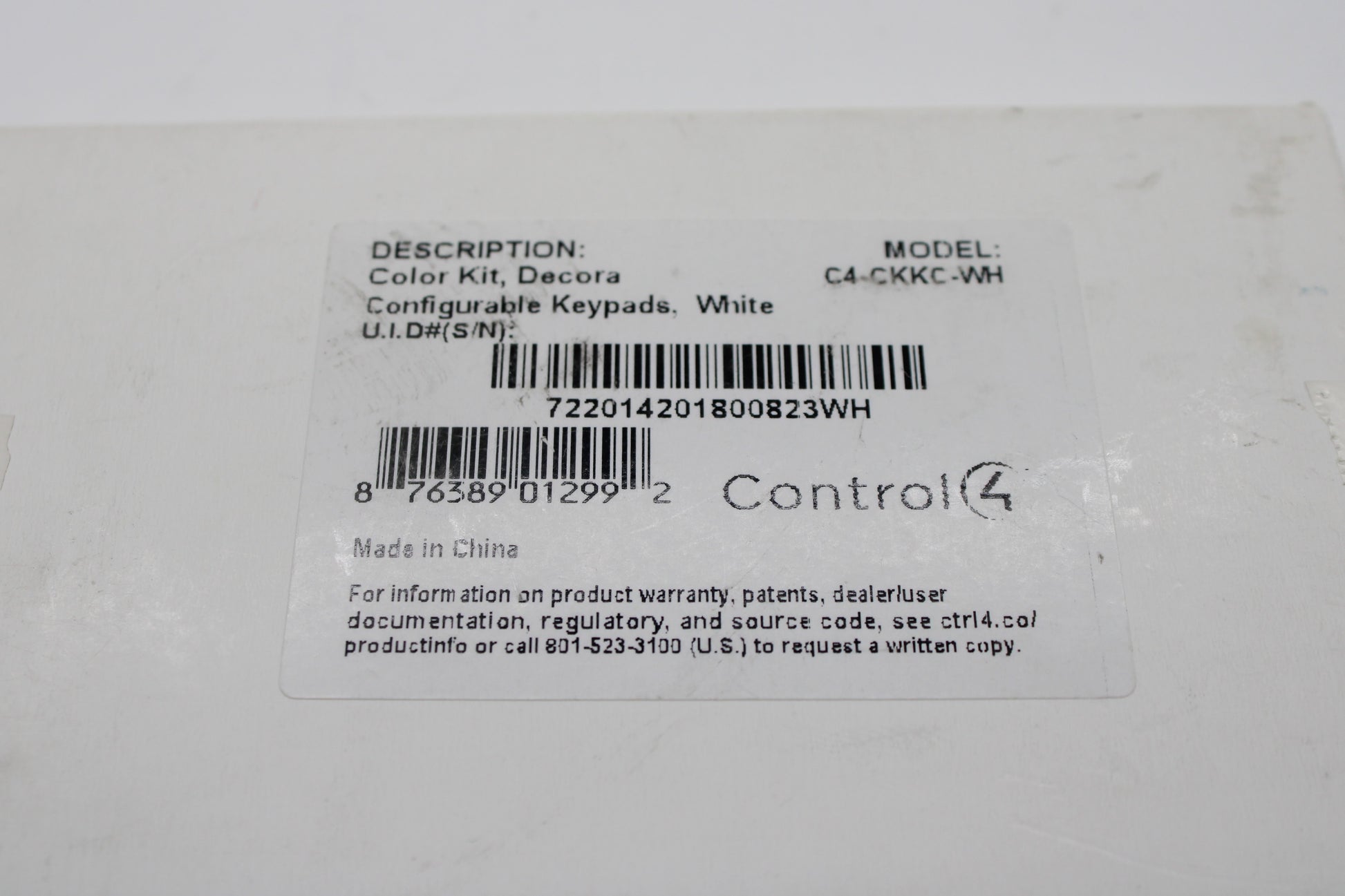 Control4 C4-CKKC-WH Configurable Keypads White 876389012992 - New – NTC ...