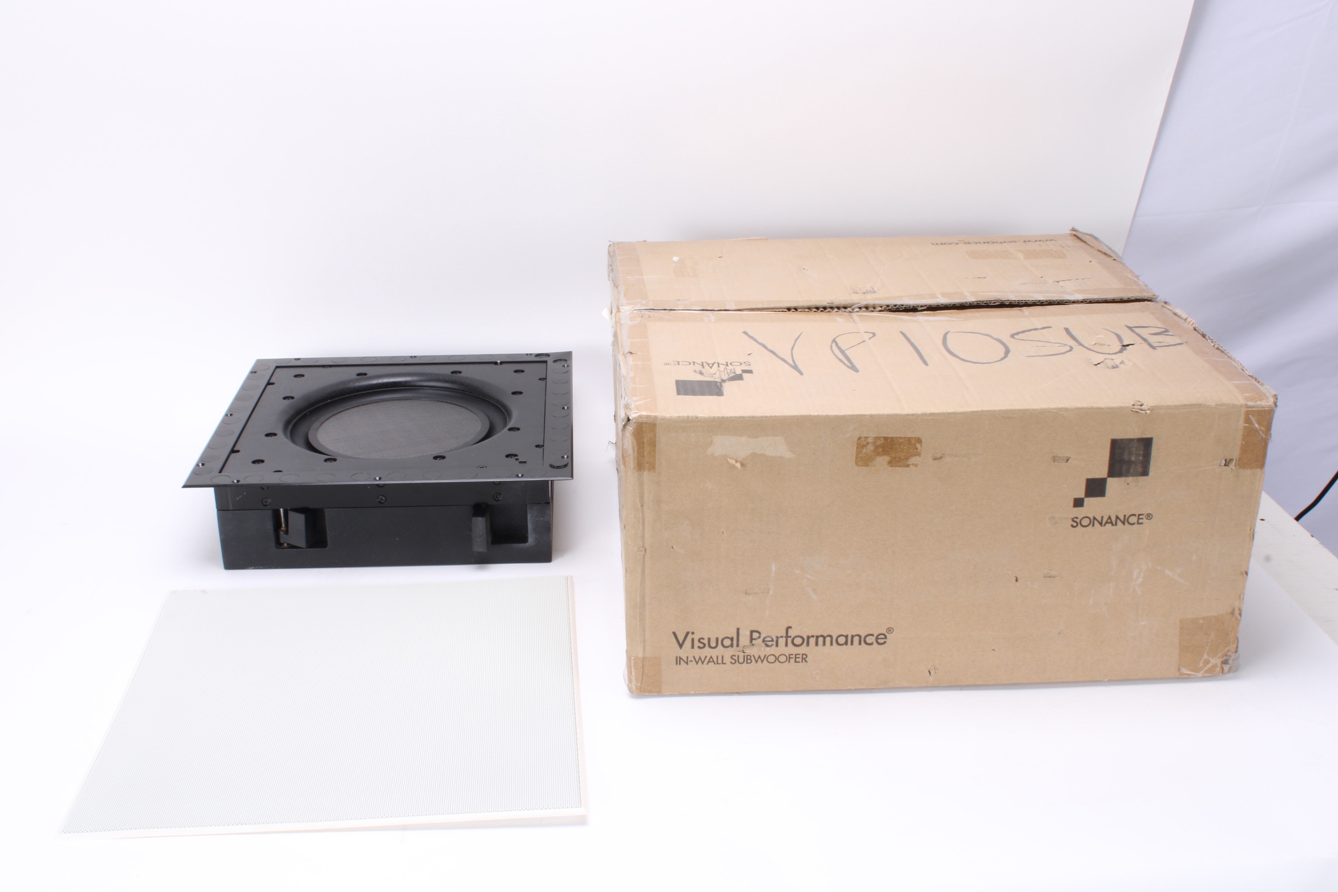 Sonance Cinema Sub 10-250 Retro 10" In-Wall Subwoofer With Box and Gri ...