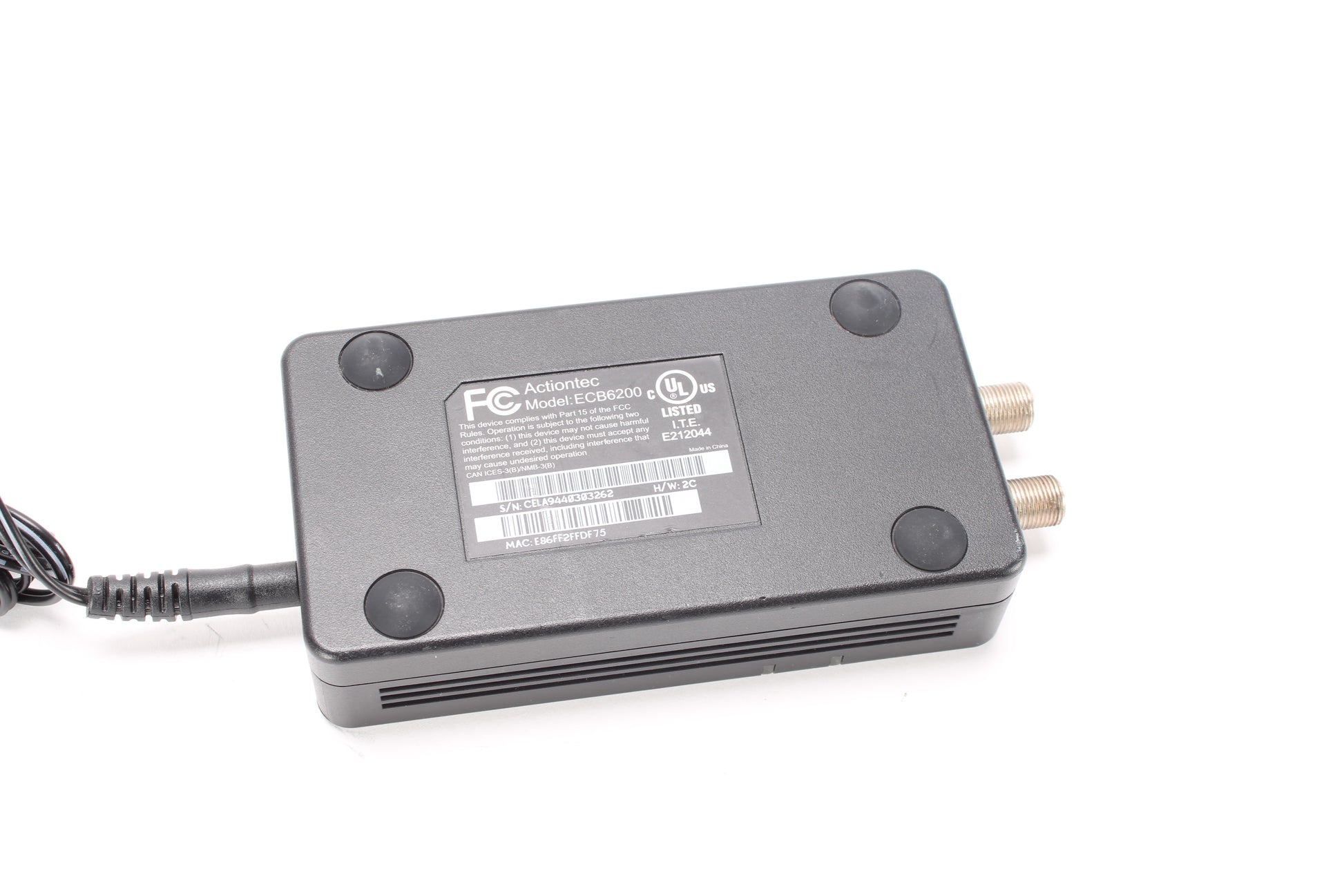 Actiontec ECB6200 Network Adapter With Power Supply – NTC Tech