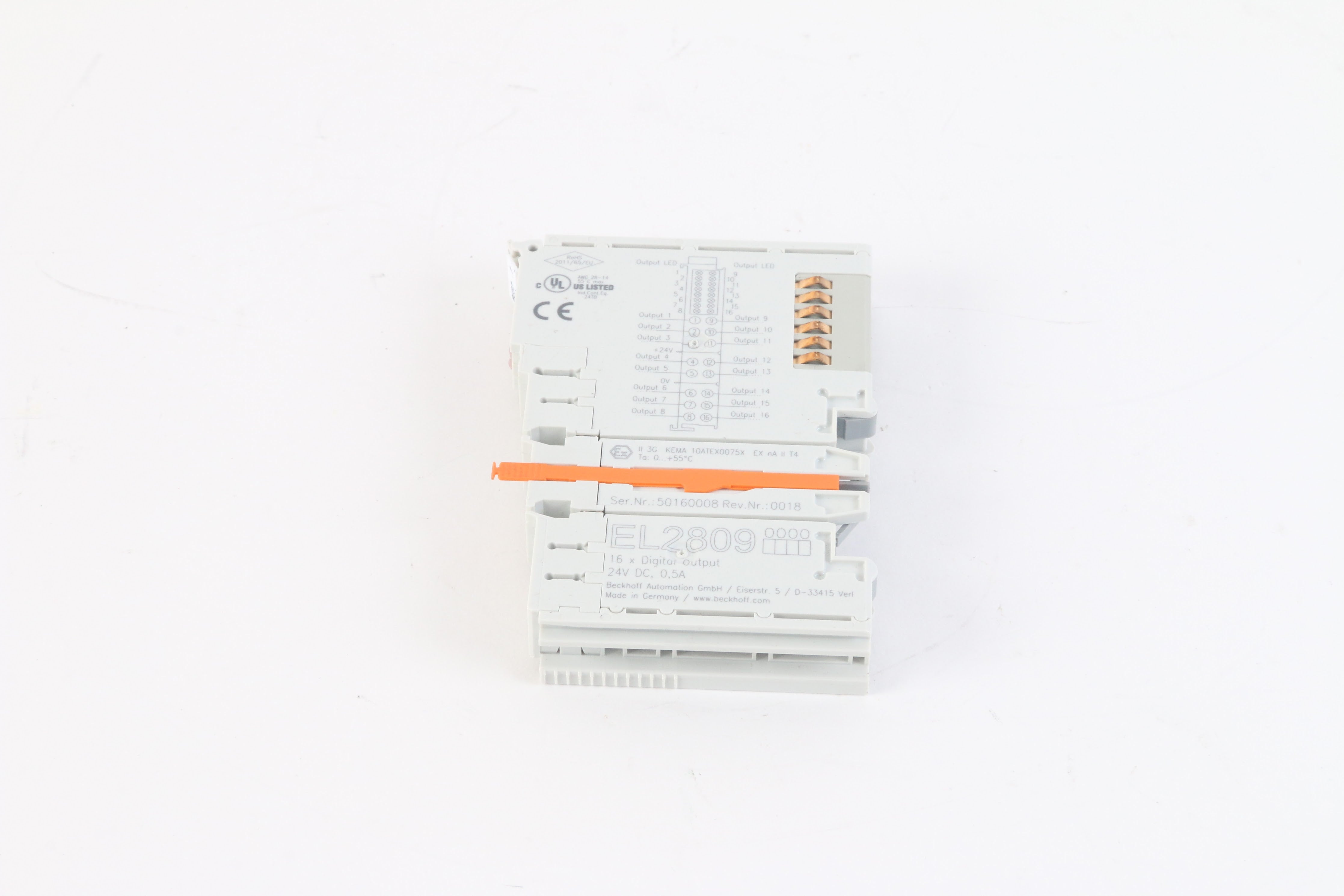 Beckhoff EL2809 HD EtherCAT Terminal 16 Channel Digital Output 24 v DC ...