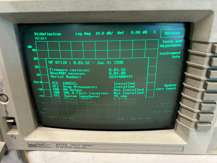 HP 8711A RF Scalar Network Analyzer 1300GHz With 1C2, 1E1, and 1EC Opt ...
