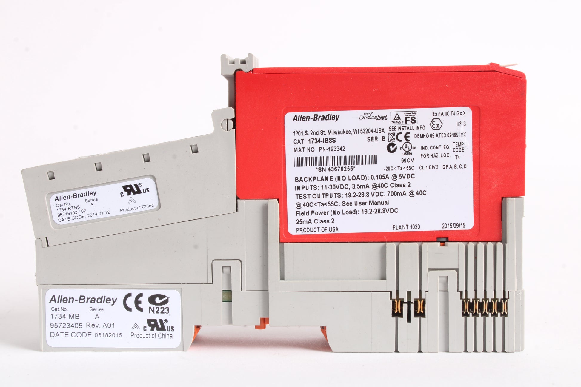 Allen Bradley 1734-IB8S Ser B Safety Digital Input Module 193342 + 2x ...