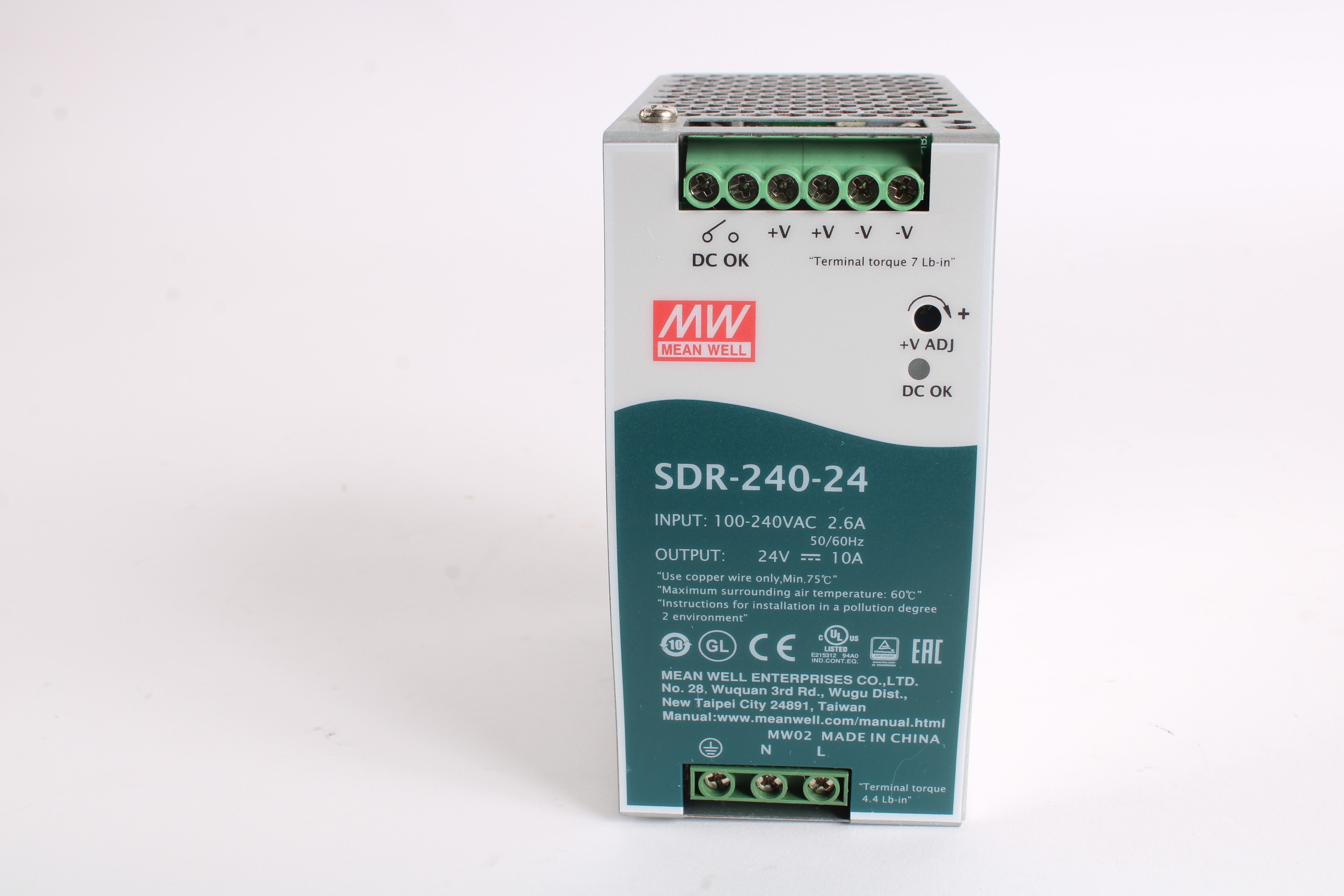 Mean Well SDR-240-24 24V 10A DC Power Supply – NTC Tech