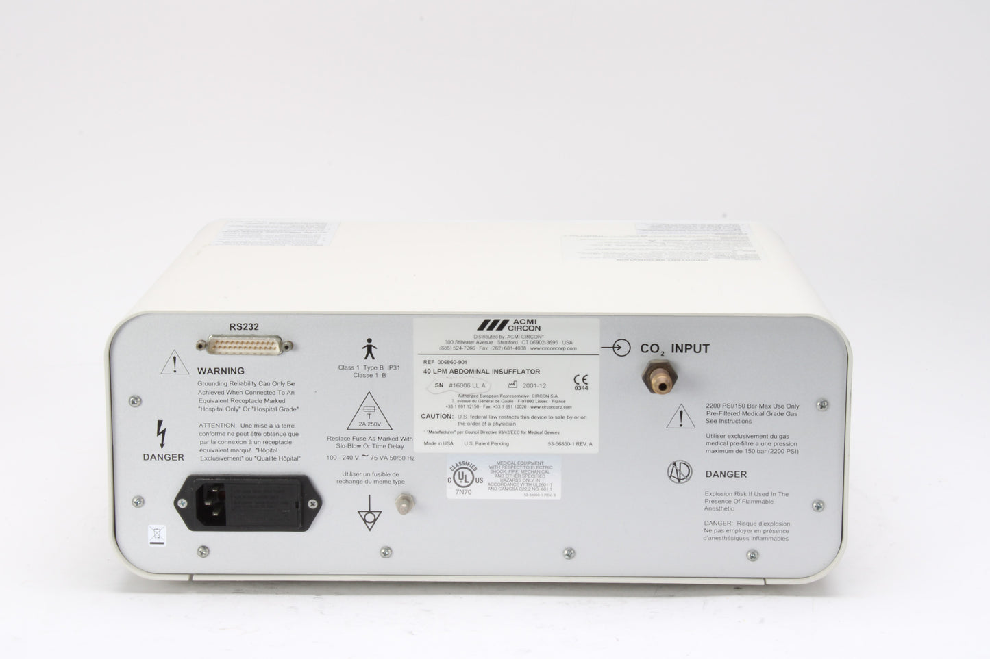 ACMI Circon 40LPM Abdominal Insufflator TurboFlow 8000 006860-901 – NTC ...
