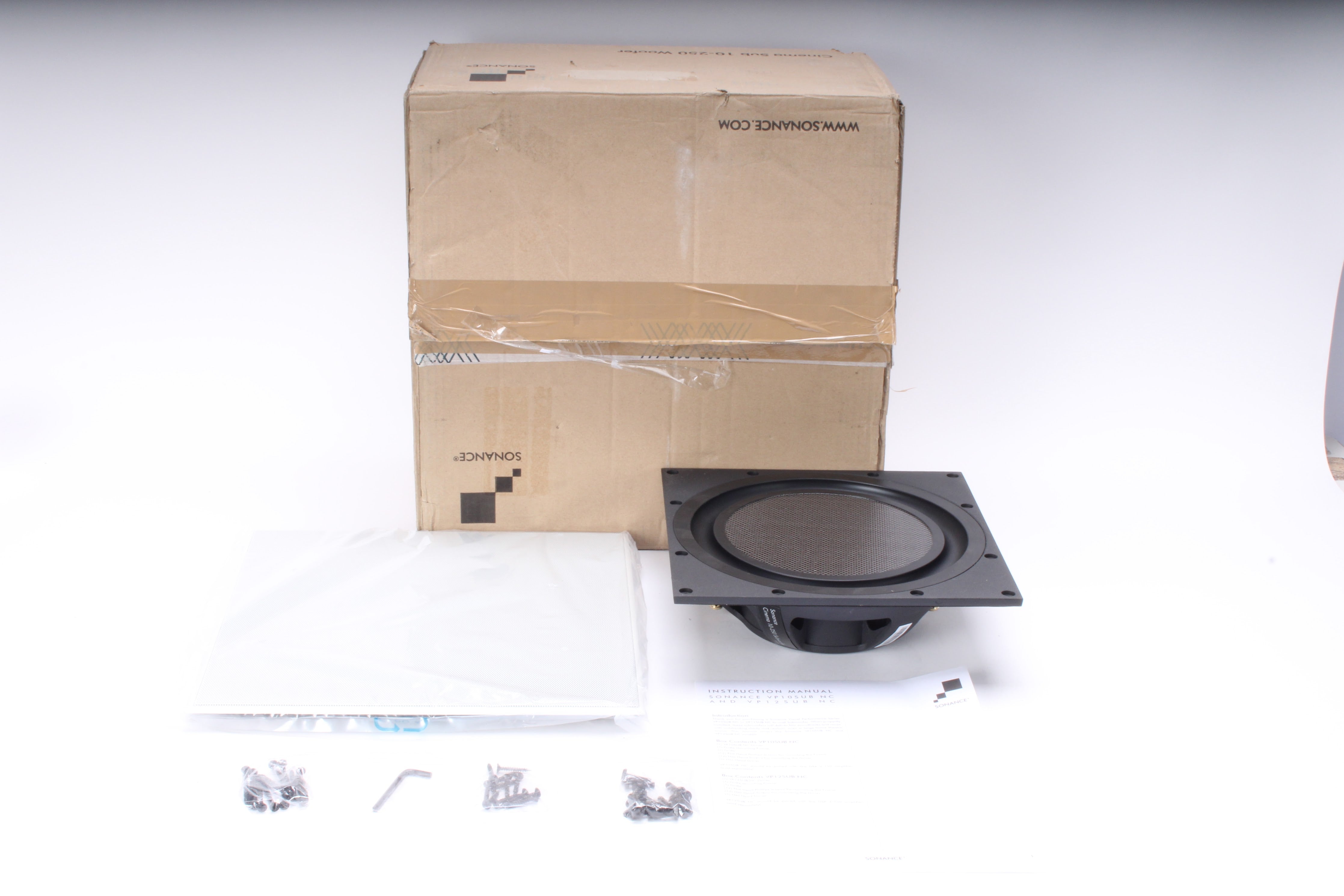 Sonance Cinema Sub 10-250 Retro In-Wall Subwoofer With Grill, Screw an ...