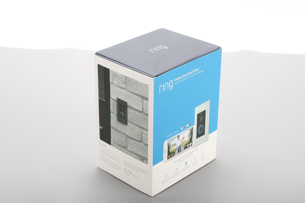 Ring Video Doorbell Elite Black Wired HD Security Camera - New Open Bo ...