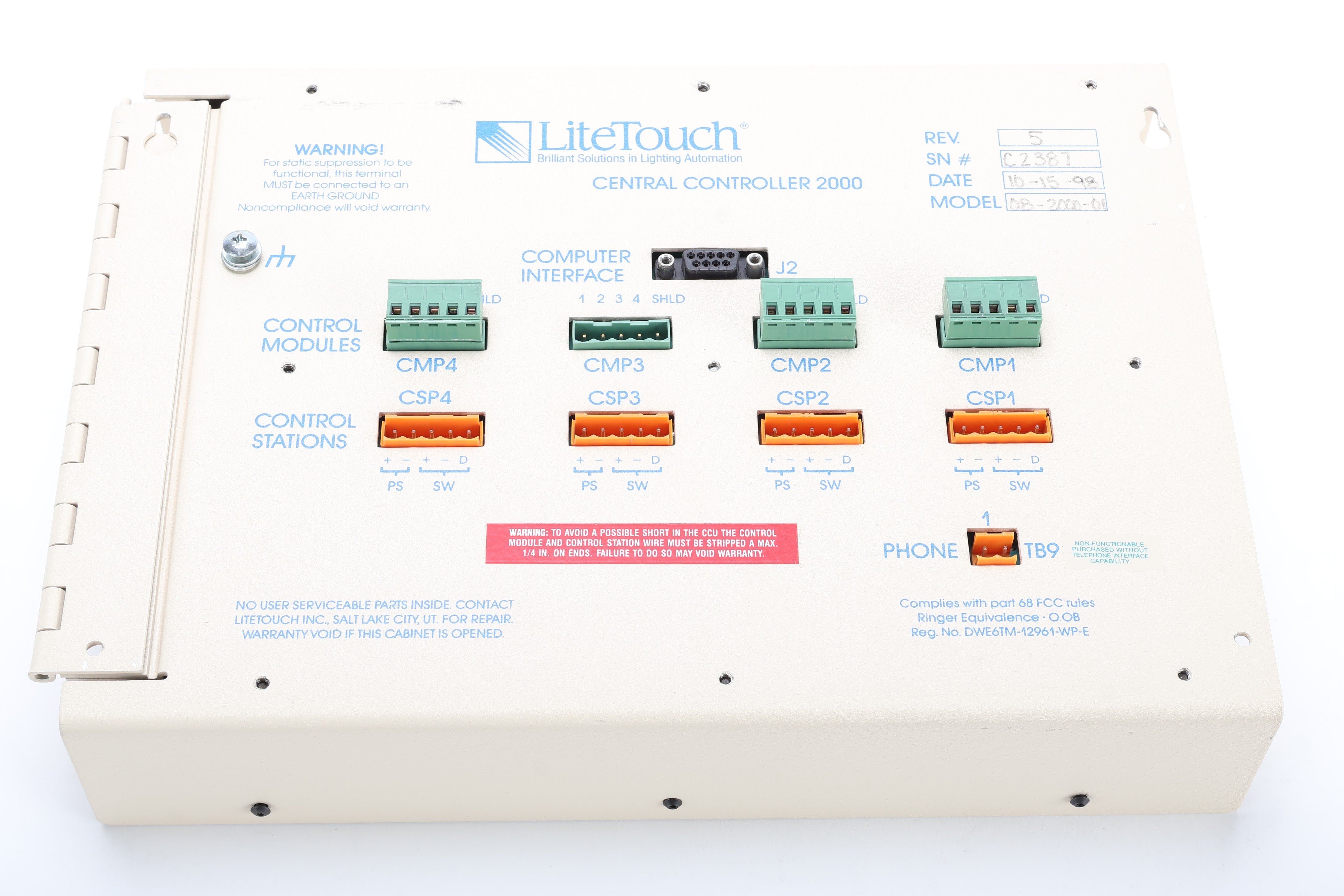 LiteTouch 08-2000-01 Central Controller 2000 With 3x Connectors – NTC Tech