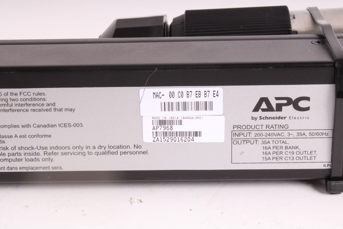 APC AP7968 Rack PDU Zero U Rack Mountable 200-240VAC – NTC Tech