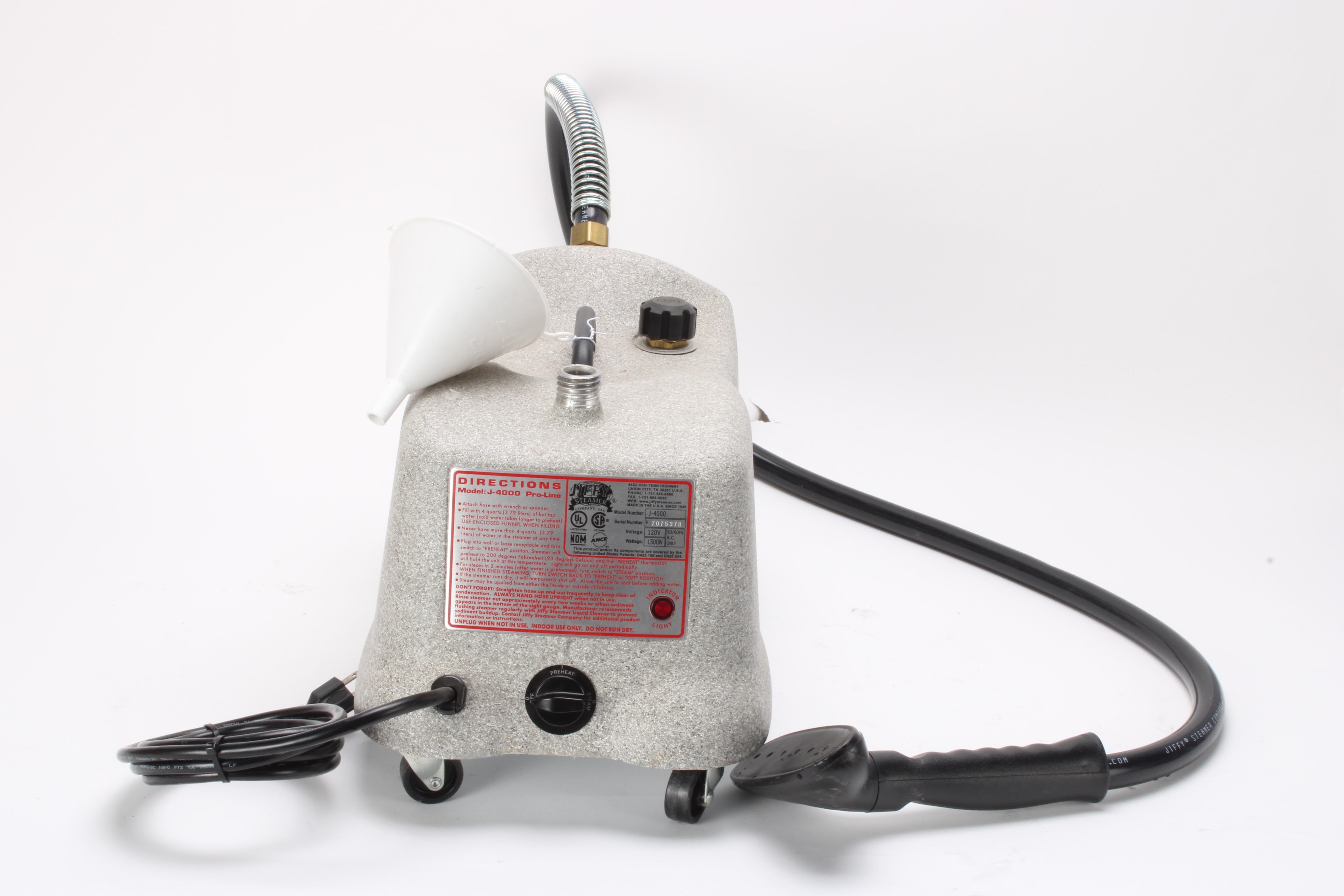 Jiffy Steamer J-4000 Pro-Line Commercial Garment Steamer With Steamer ...