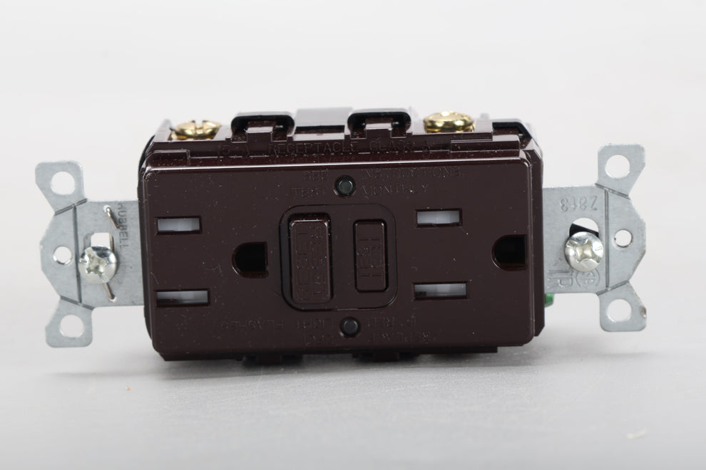 Lutron CAR-15-GFST-BR Commercial Grade 15A GFCI Receptacle – Brown ...