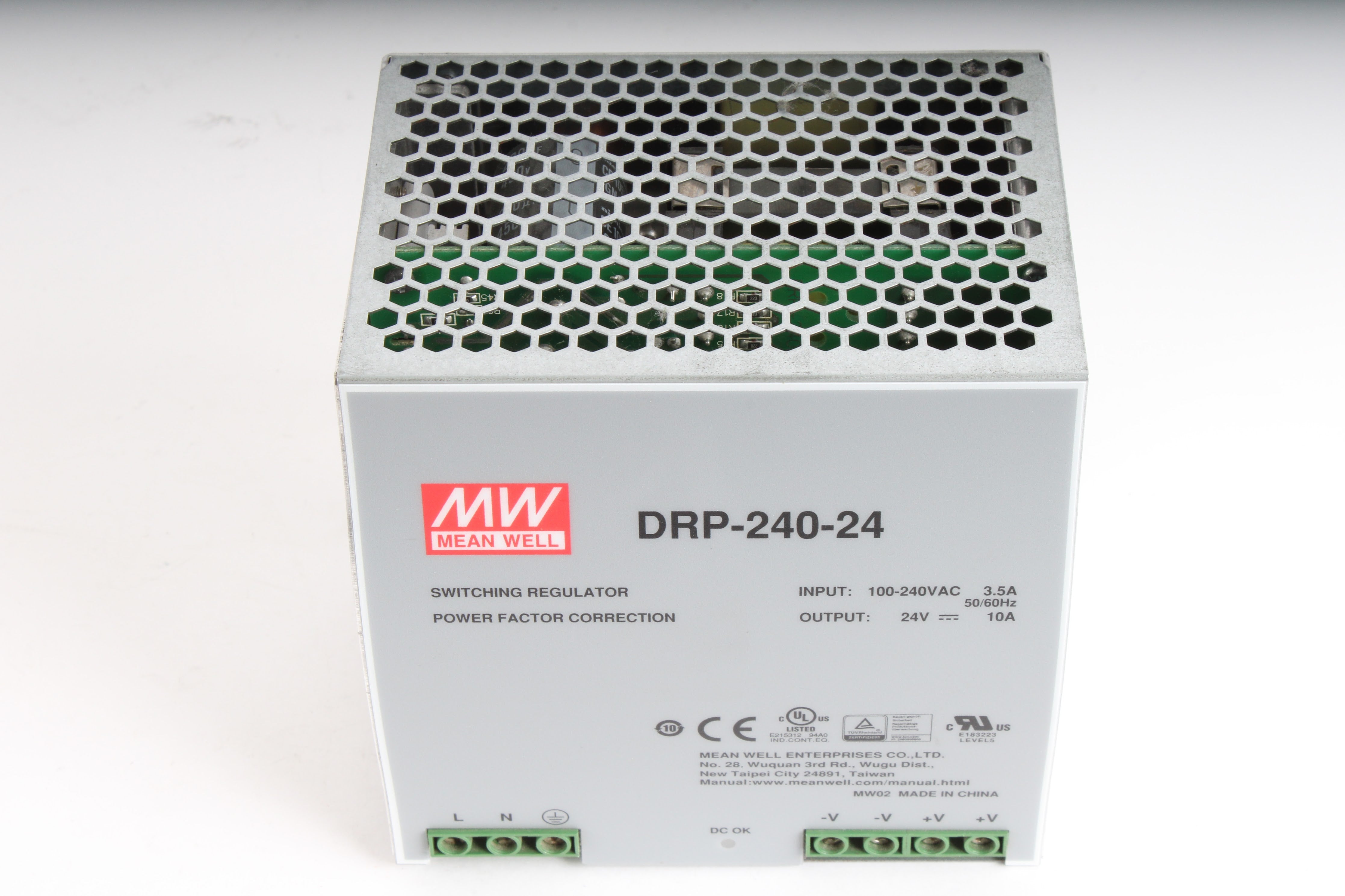 Mean Well DRP-240-24 AC to DC DIN-Rail Power Supply 24 Volt 10 Amp 240 ...