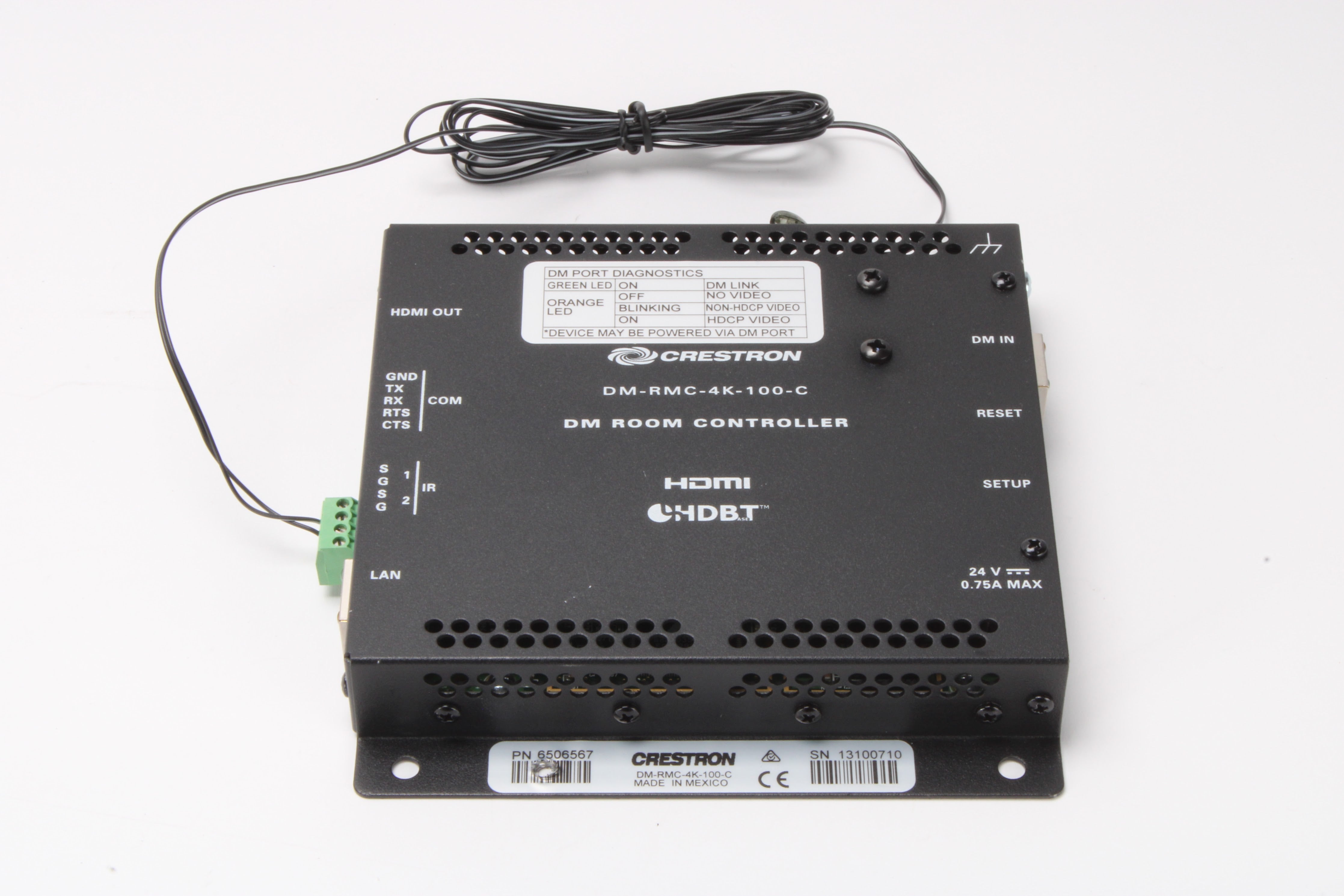 Crestron DM-RMC-4K-100-C Room Controller 6506567 With IR Trigger Cable ...