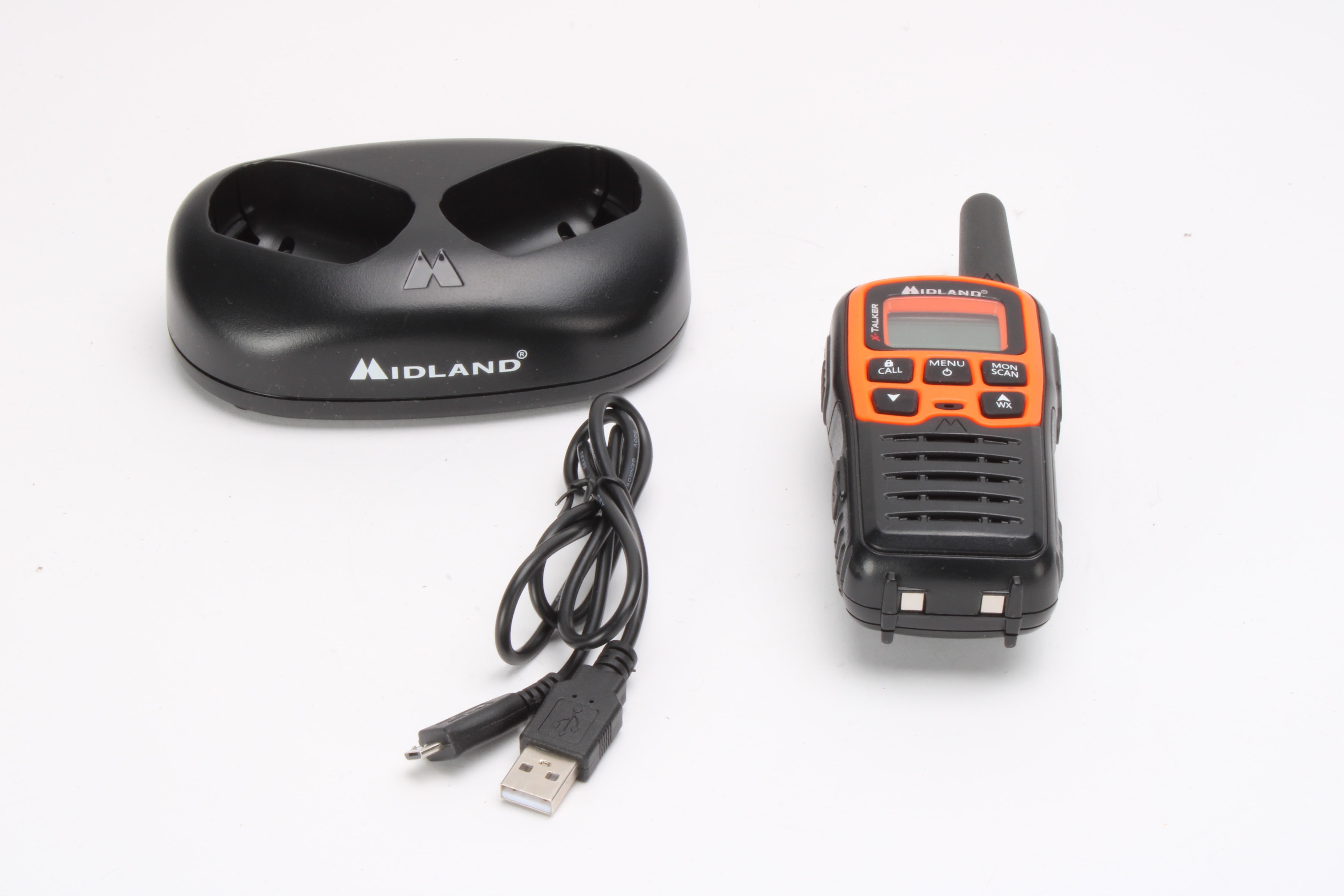 Midland T51A Two-Way Radio With 18CVP15 Charging Base and USB Cable ...