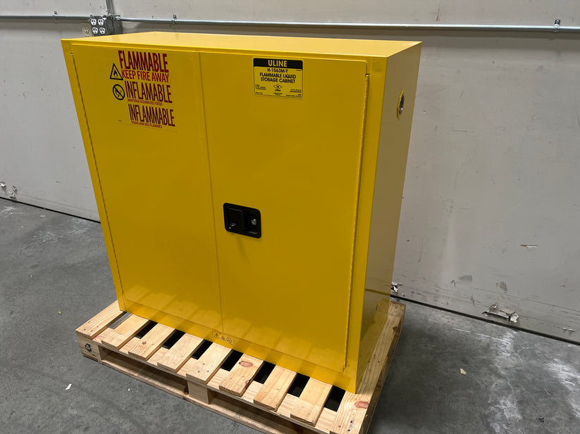 Uline H-1563M-Y Standard Flammable Storage Cabinet - Manual Doors Yell ...