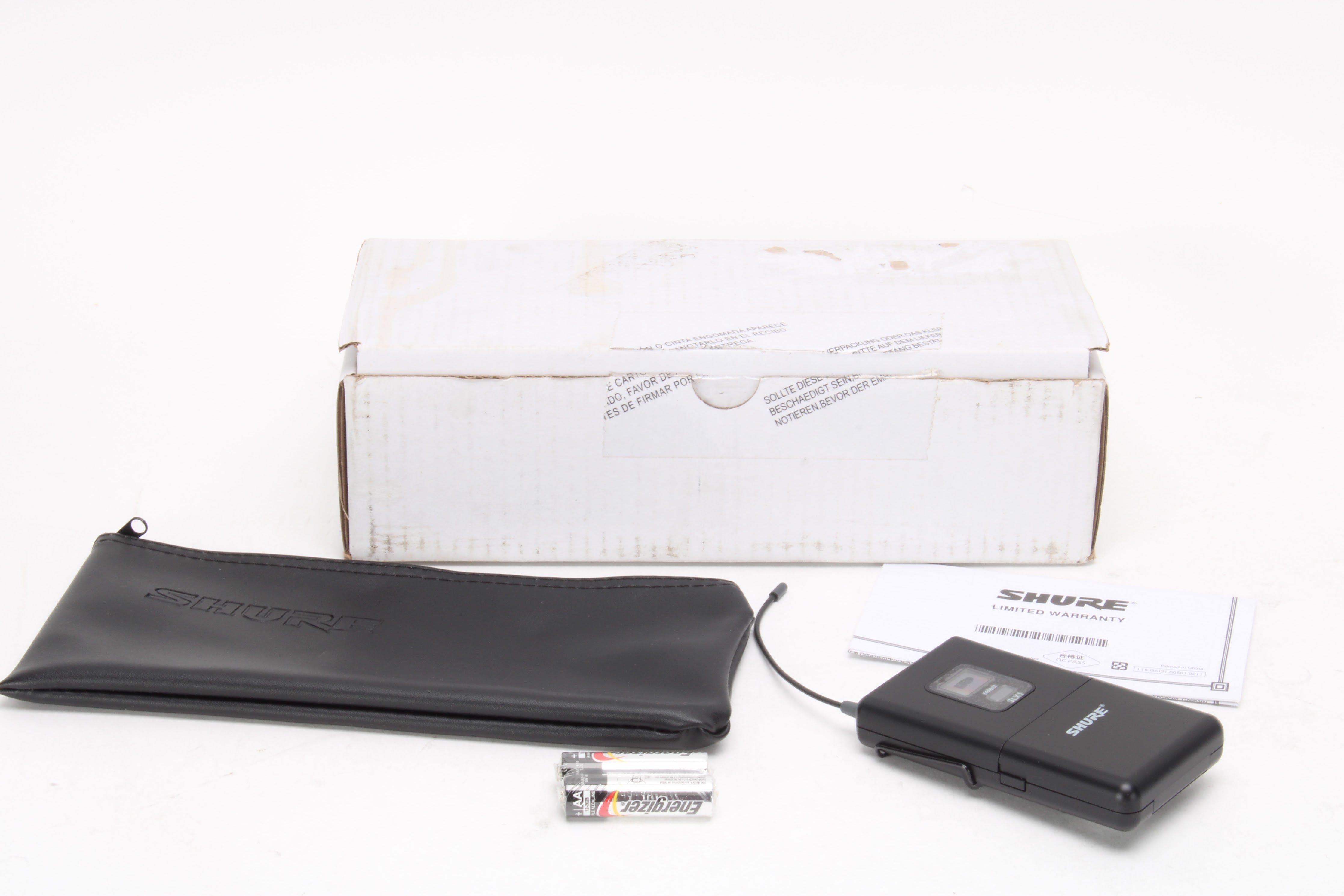 Shure SLX1 Wireless Bodypack H19 542MHz-572MHz Transmitter w/ Pouch ...