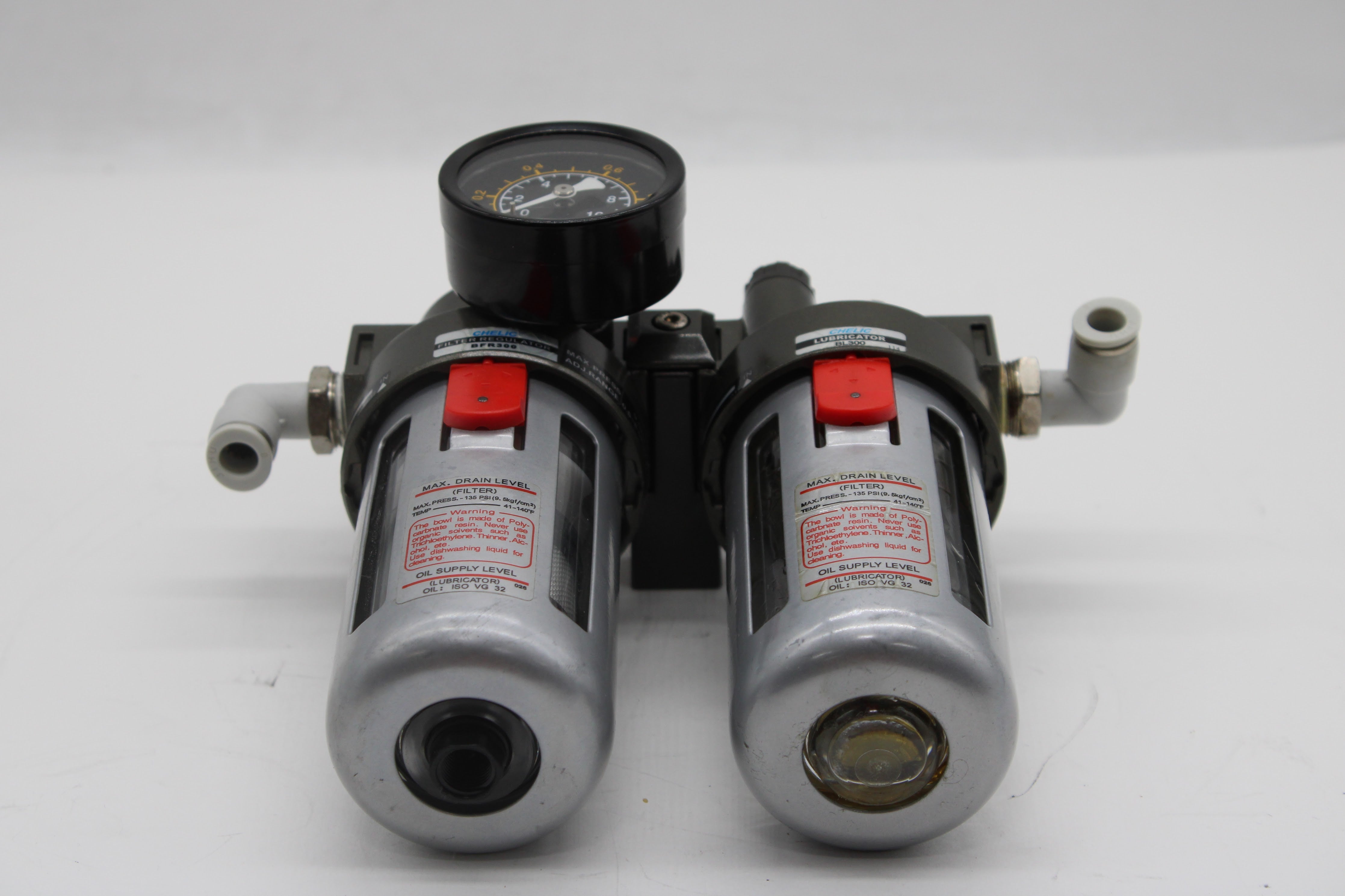 AirTAC BFR3000 Filter Regulator W/ BL3000 Pneumatic Air Filter and Che ...