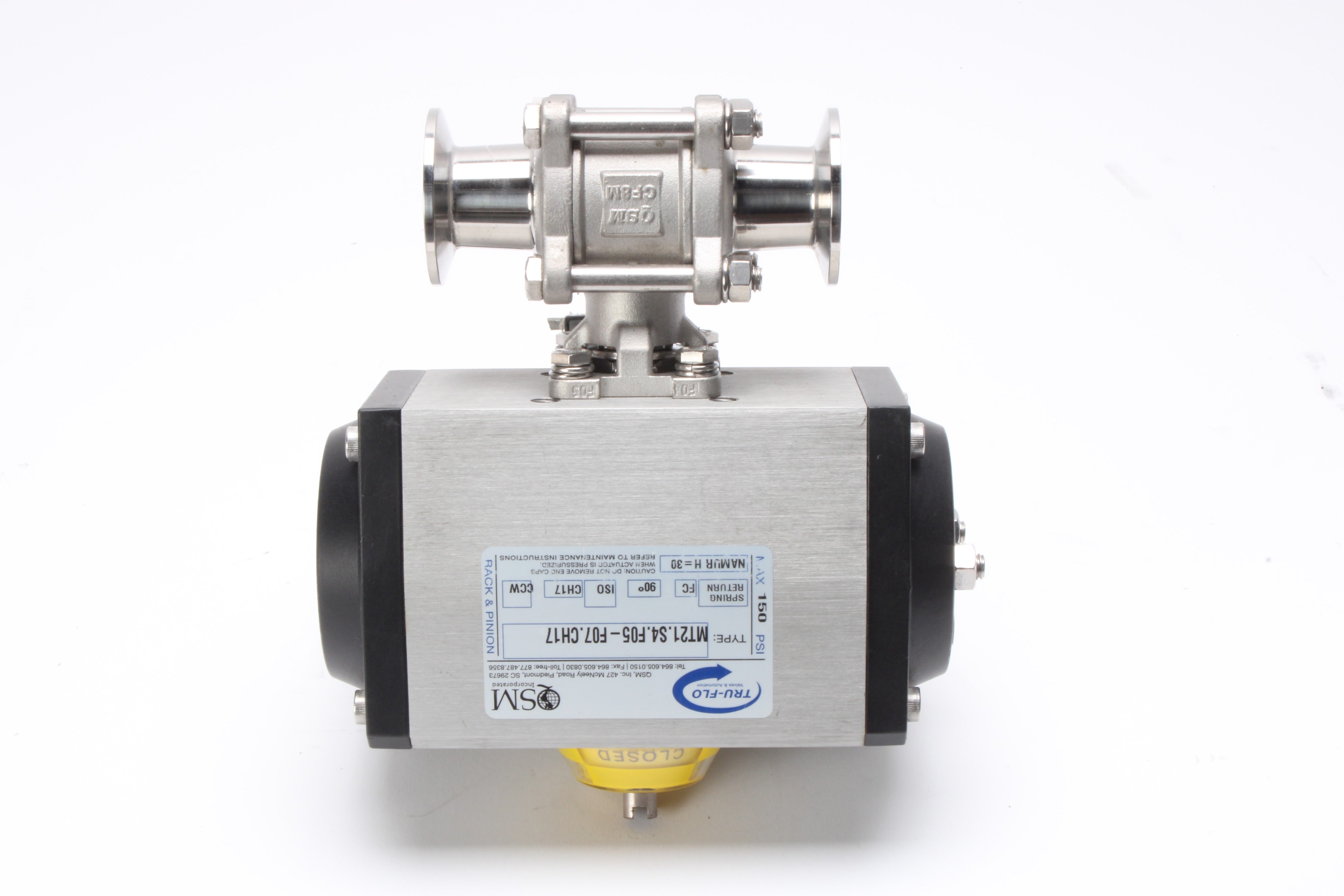 Tru-Flo SV61-24D-5 NAMUR Valve With CF8M Ball Valve and MT21 Pneumatic ...