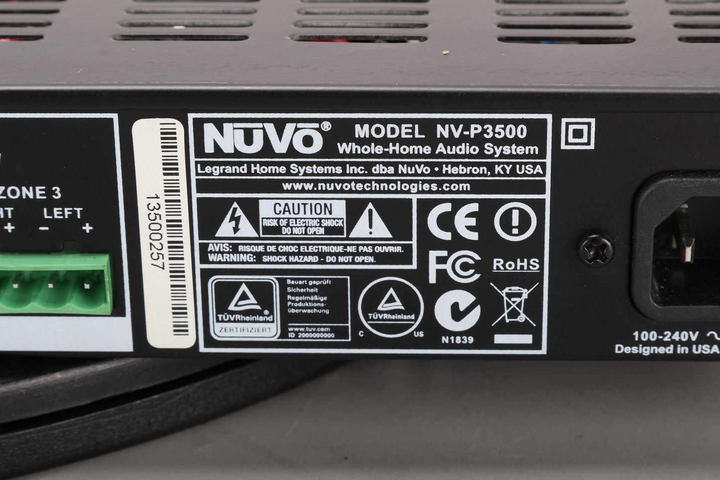 Nuvo NV-P3500 Professional Series 3-Zone Player - AS IS For Parts – NTC ...