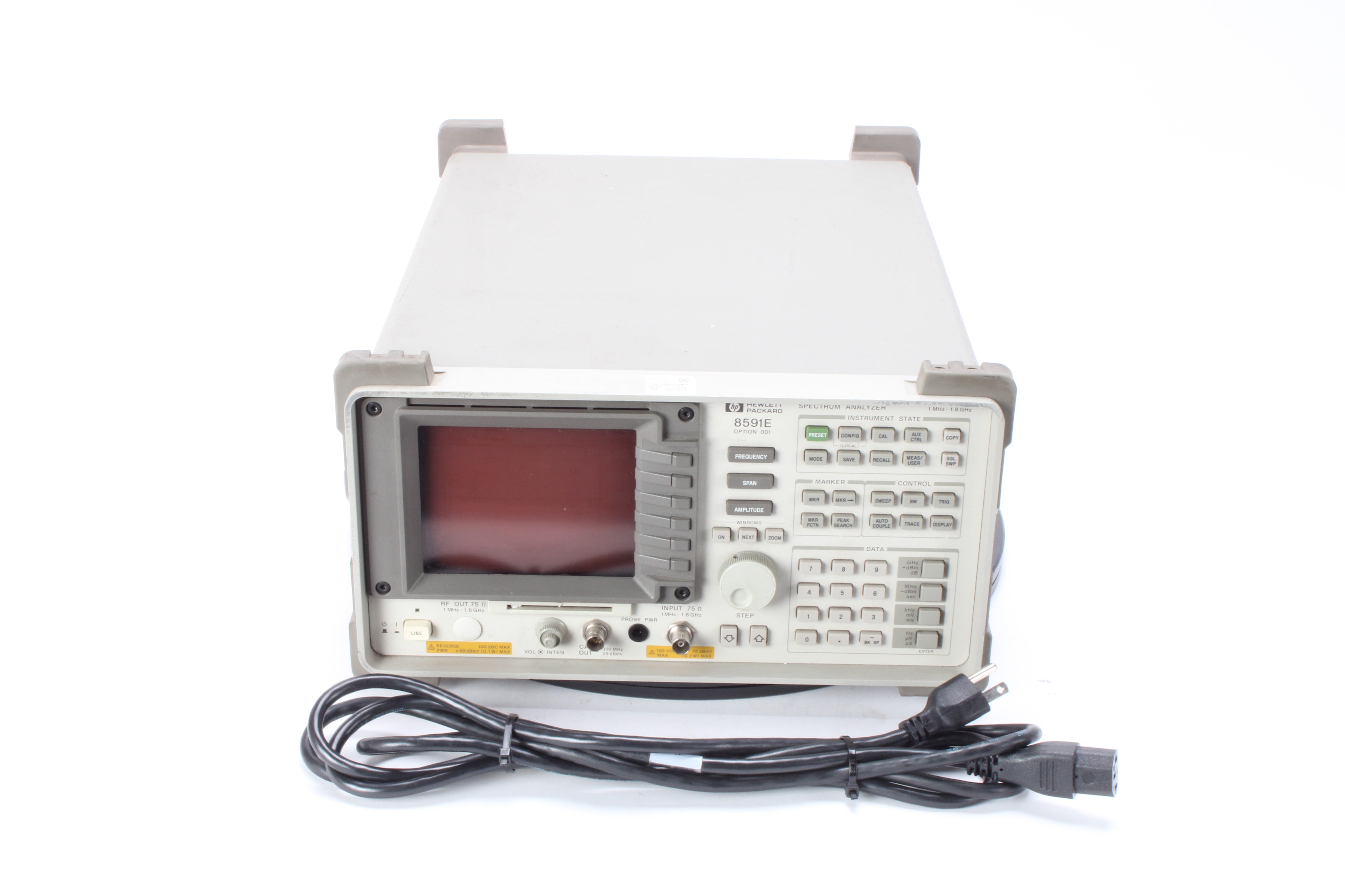 HP 8591E Spectrum Analyzer 75ohm 1MHz-1.8GHz W/ 004, 130, 021, 001, 05 ...