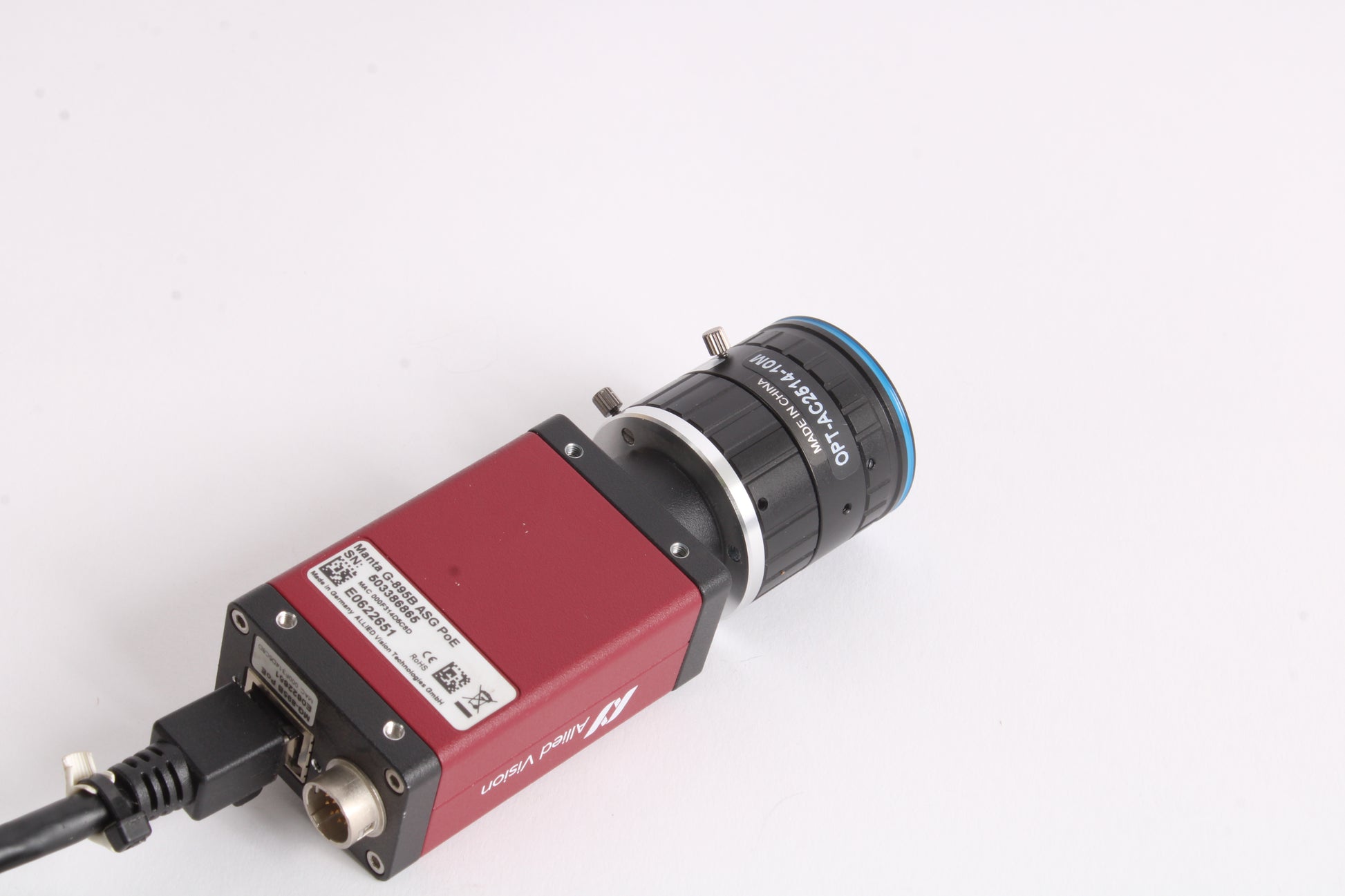Allied Vision Manta G-895B ASG PoE GigE Camera with OPT-AC2514-10M Len ...