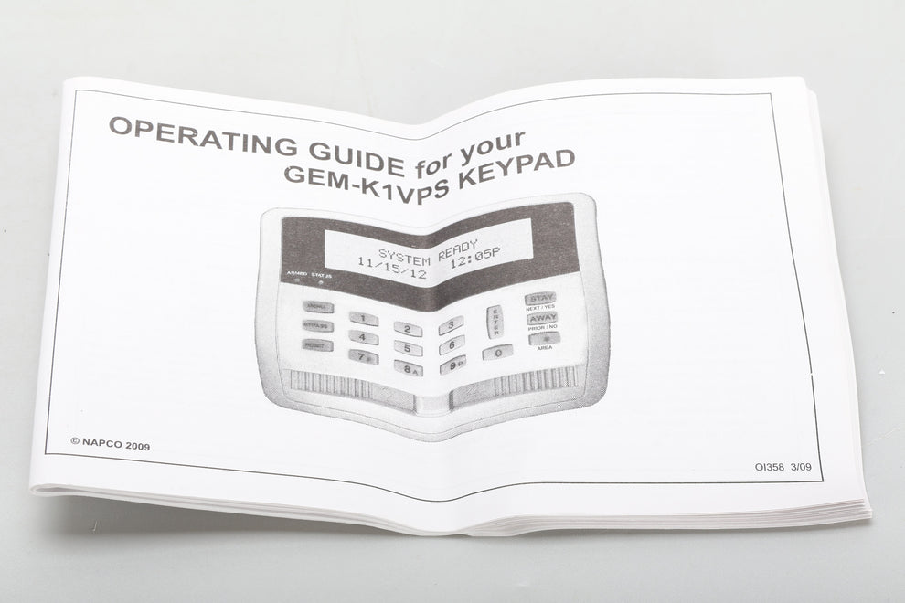 Napco Gemini GEM-K1VPS Talking Security Keypad With Cover and Accessor ...