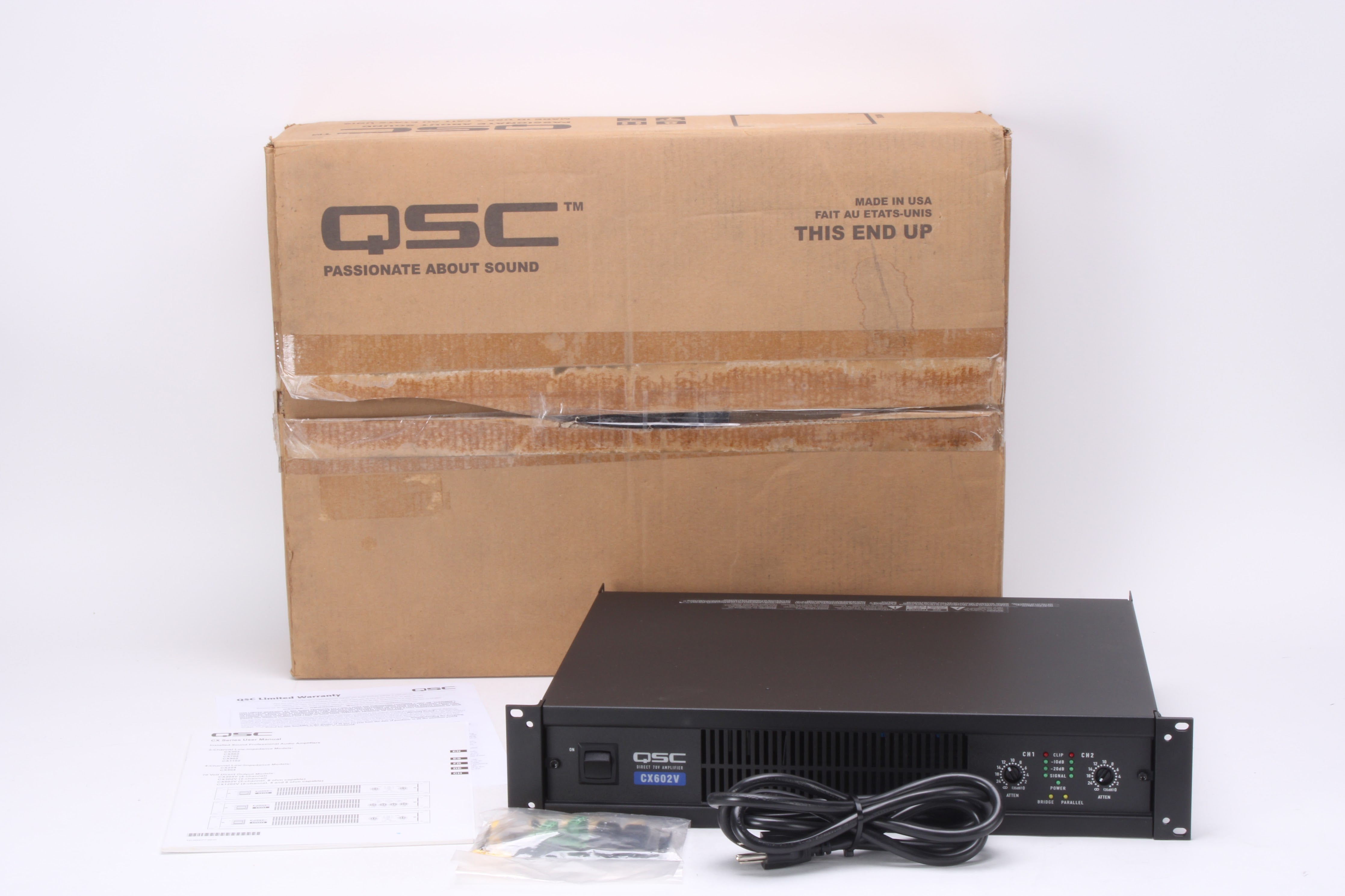 QSC CX602V 2 Channel Professional Power Amplifier W/ Power Cable and A – NTC Tech
