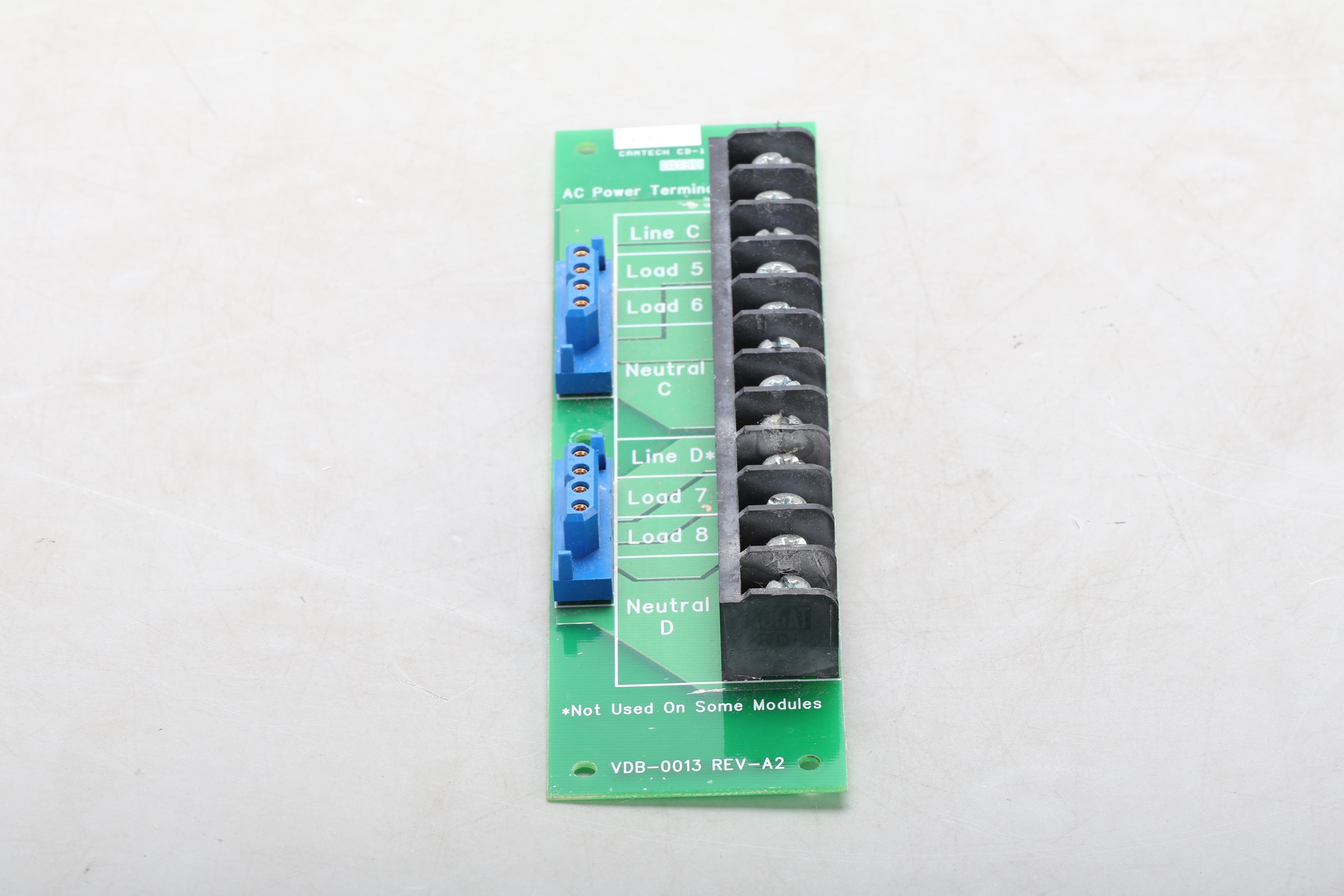 Camtech VDB-0013 AC Power Terminal Board VDB-0013 REV-A2 – NTC Tech